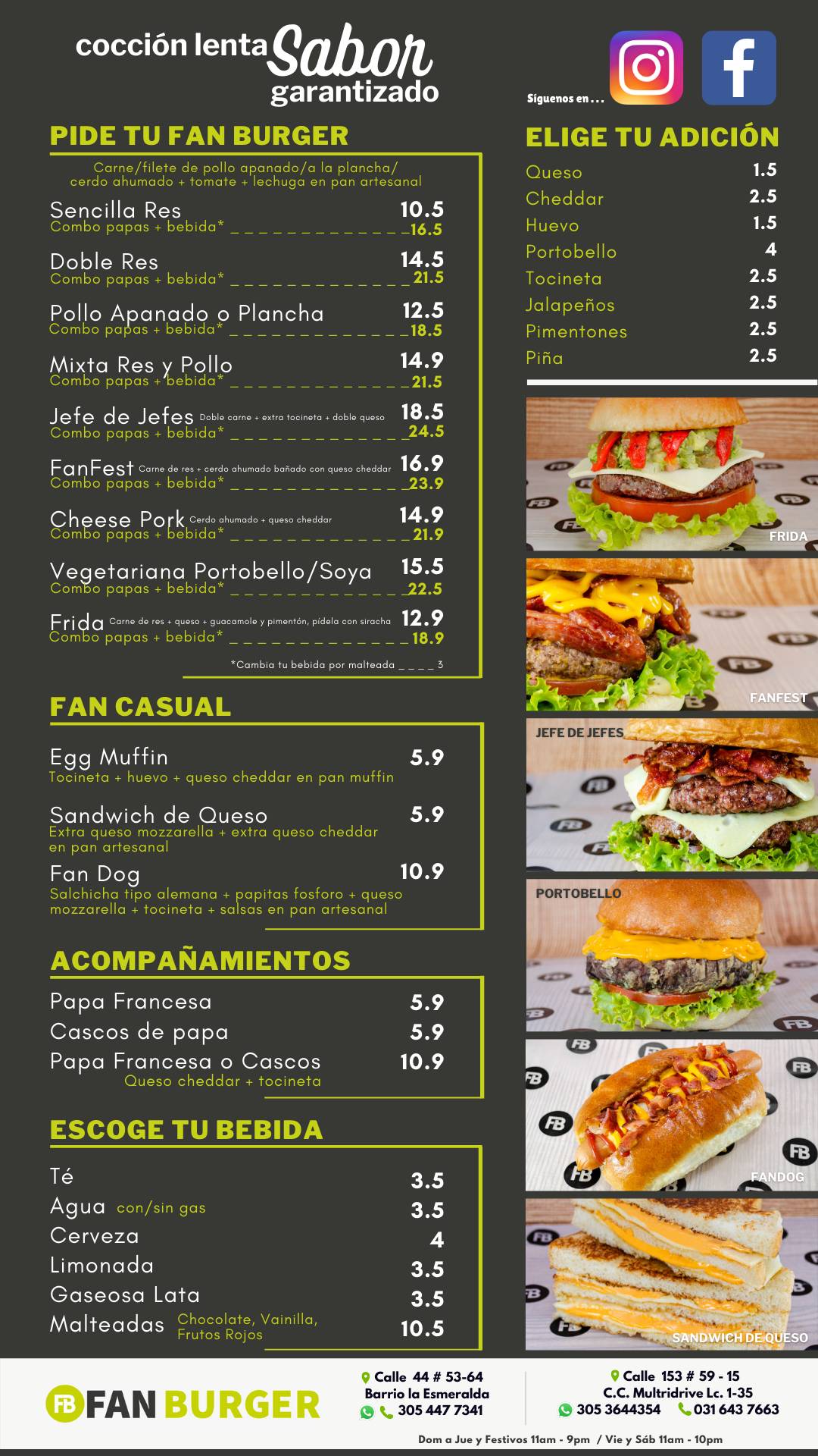 Carta del restaurante FAN BURGER, Bogotá