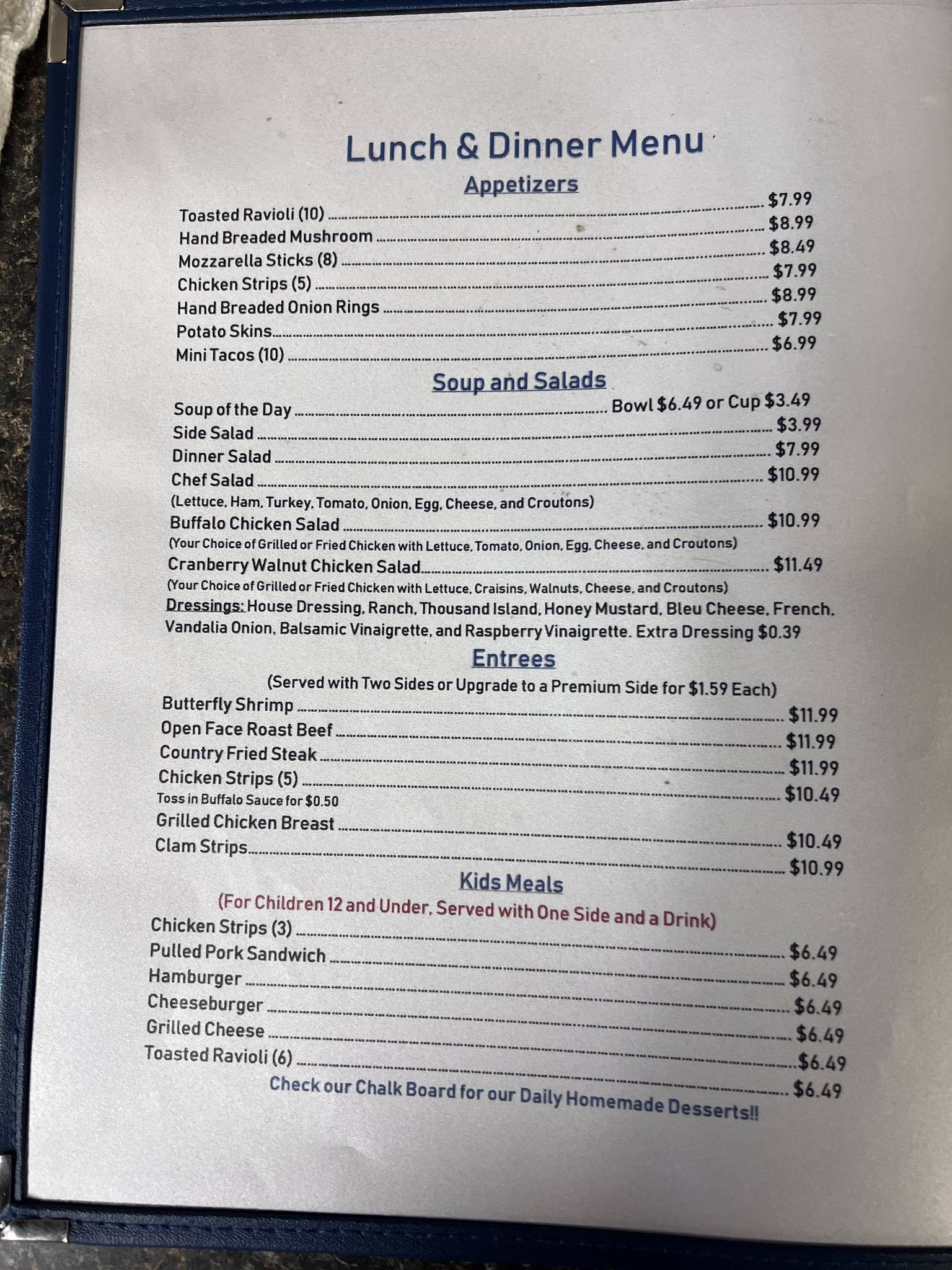 Menu at Family Kitchen restaurant, Waterloo