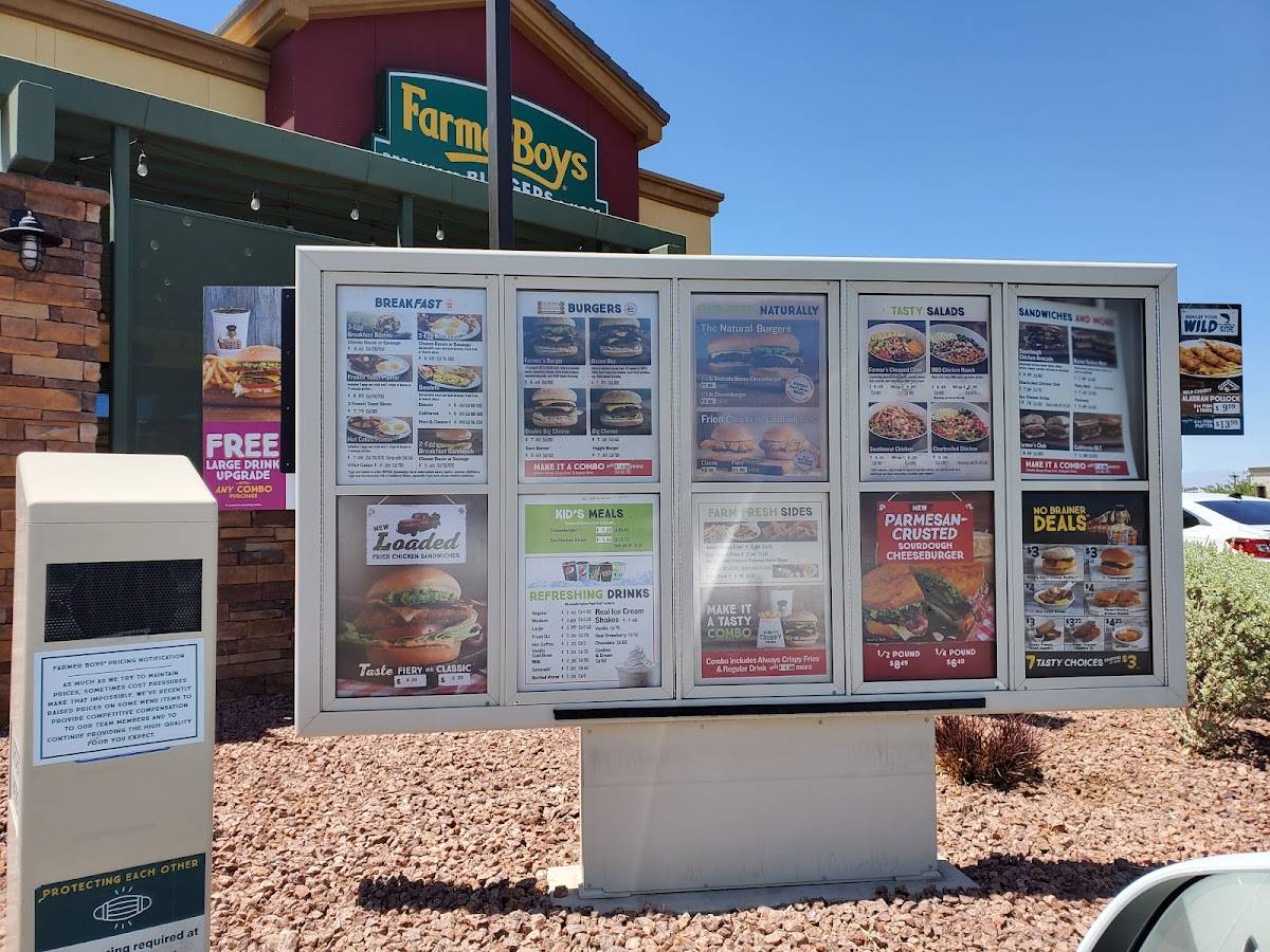 Menu at Farmer Boys restaurant, Henderson, 85 N Stephanie St