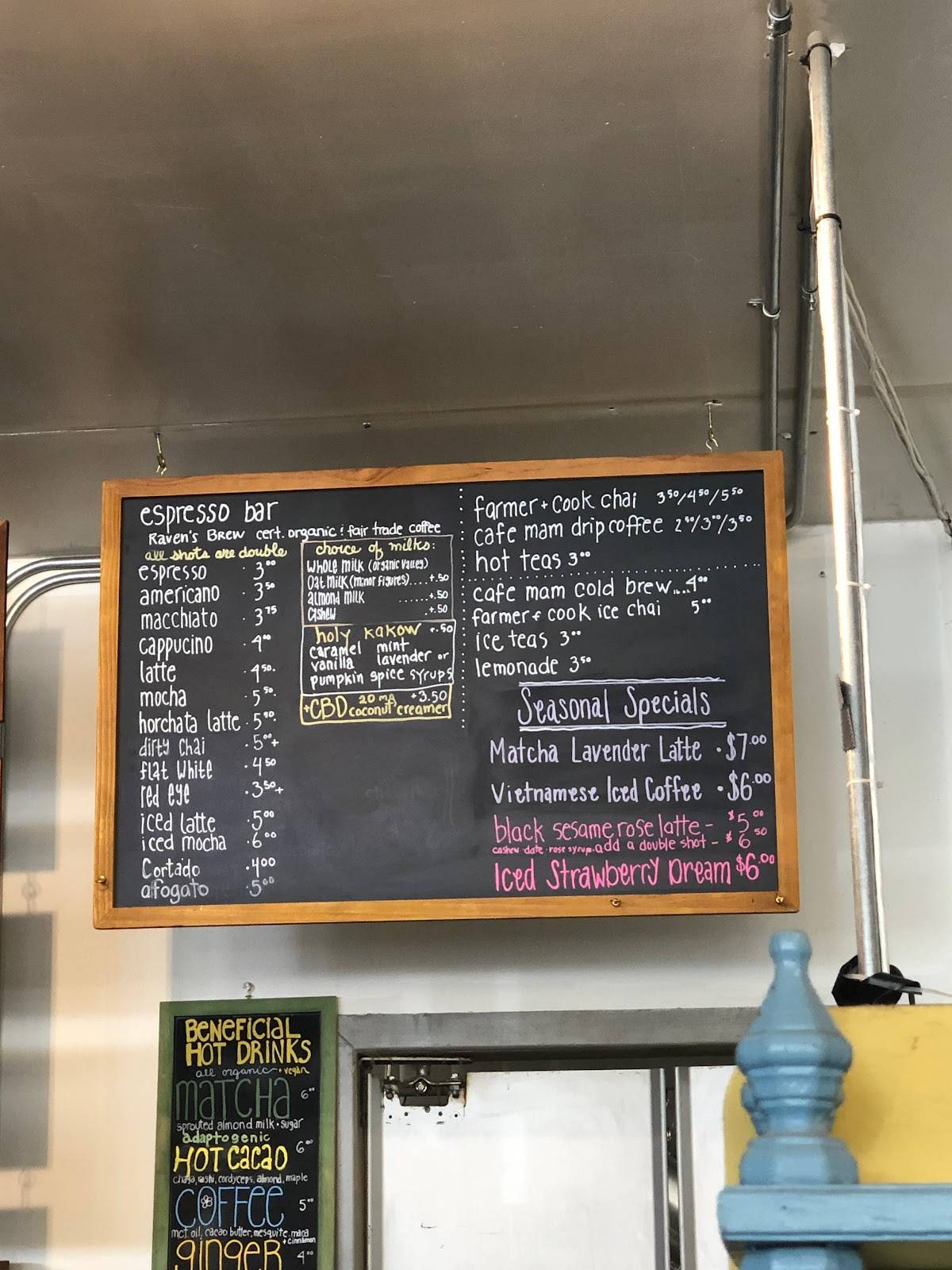 Menu at Farmer and the Cook cafe, Ojai