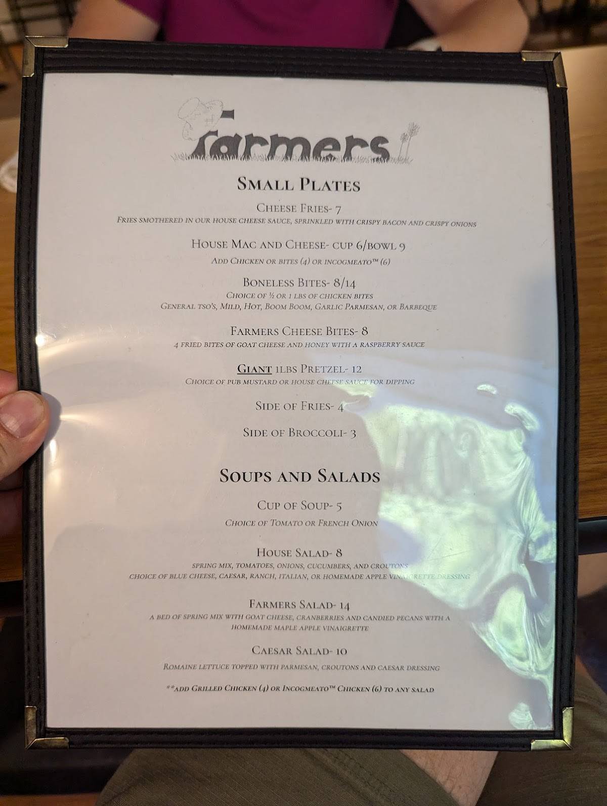 Menu at Farmers Inn and Tavern pub & bar, Shavertown