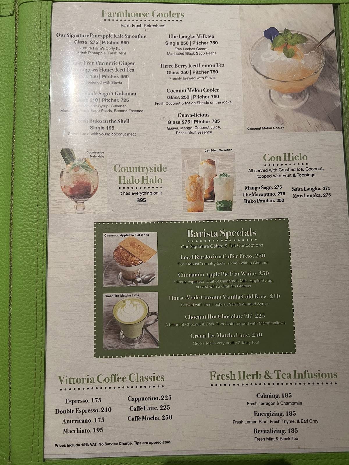 Menu at Farmer’s Table Tagaytay restaurant, Tagaytay
