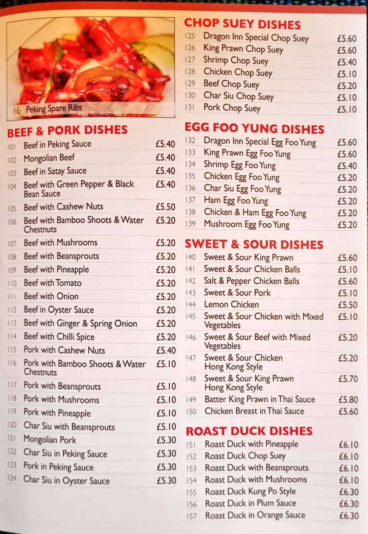 Menu at Dragon Inn Chinese Carry Out fast food, Dunfermline