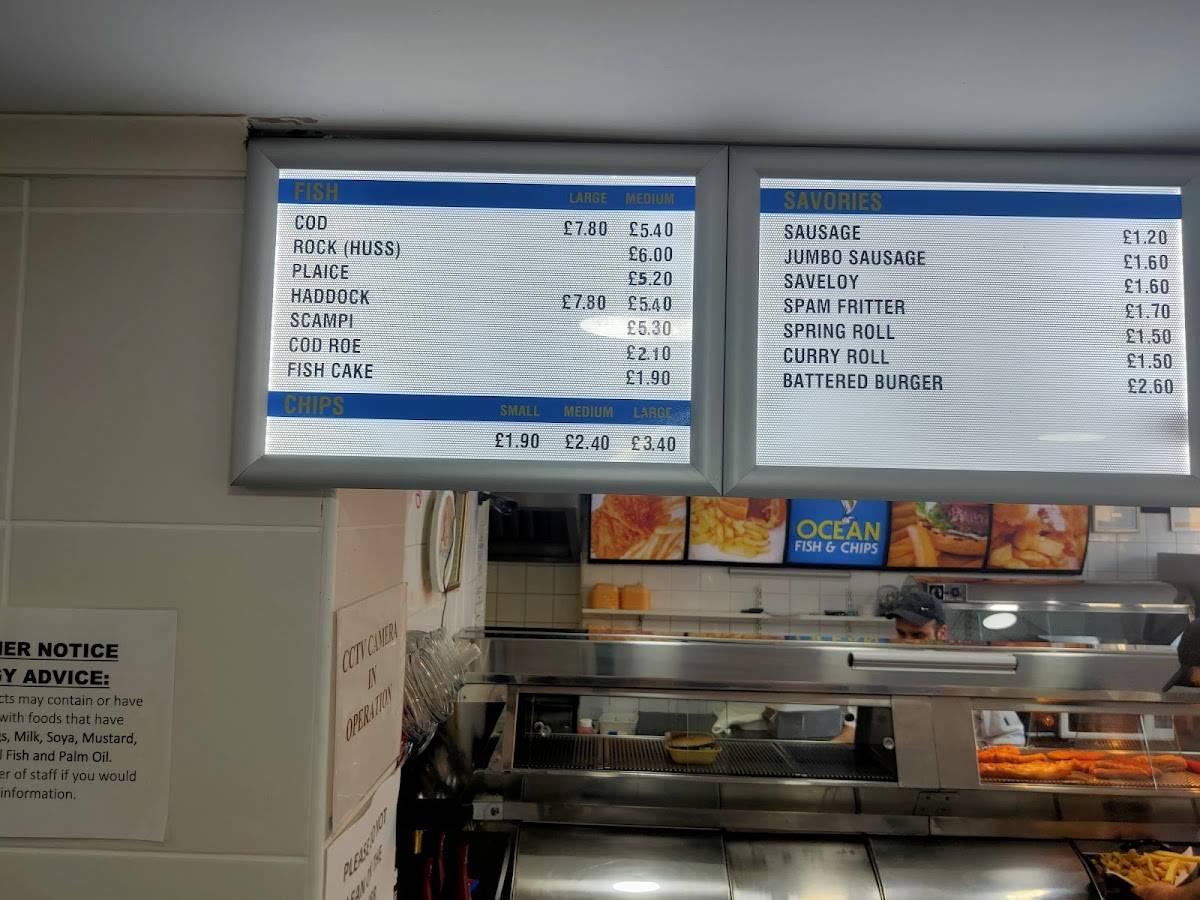 Menu at Ocean Fish and Chips —PEMBURY fast food, Pembury