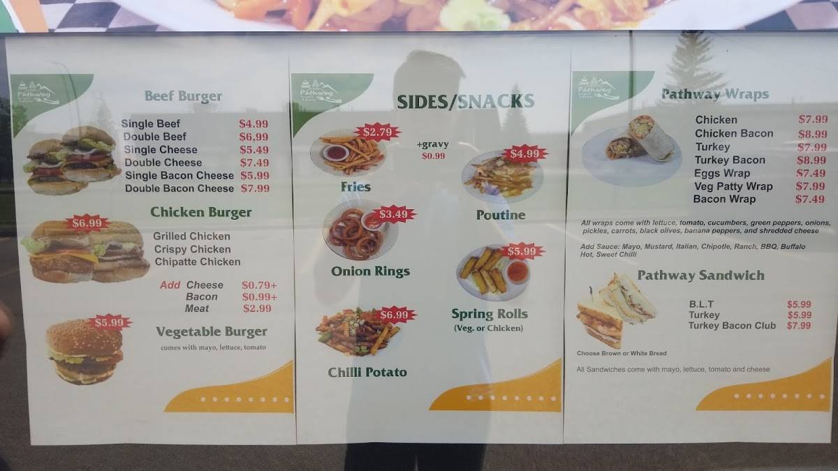 Carta de comida rápida PATHWAY BURGERS & MOMOS, Calgary