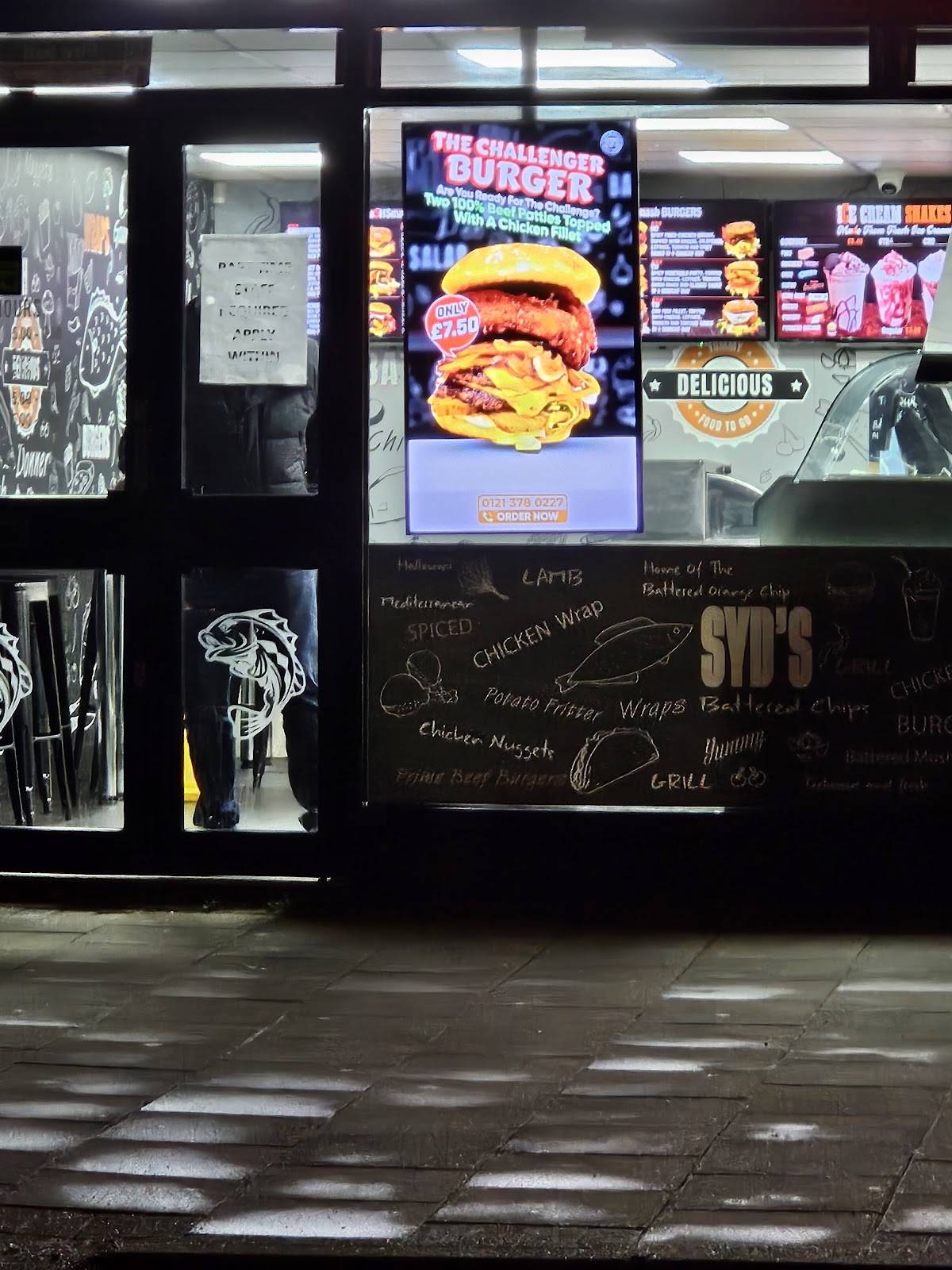 Menu at SYD'S Home Of The Battered Chips & More fast food, Sutton Coldfield
