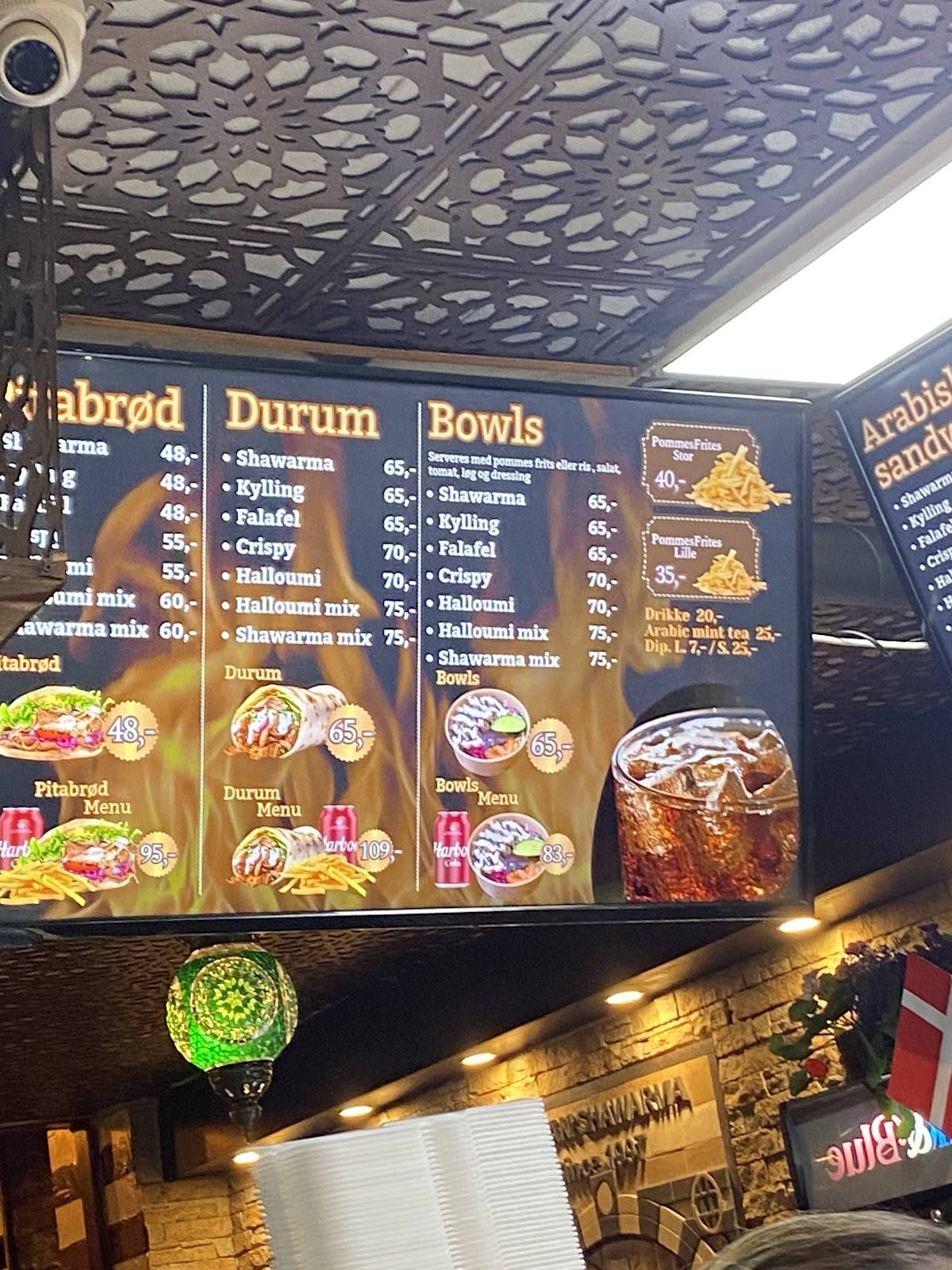 Speisekarte von Sultan Shawarma fast Food, Kopenhagen, Nørrebrogade 72A