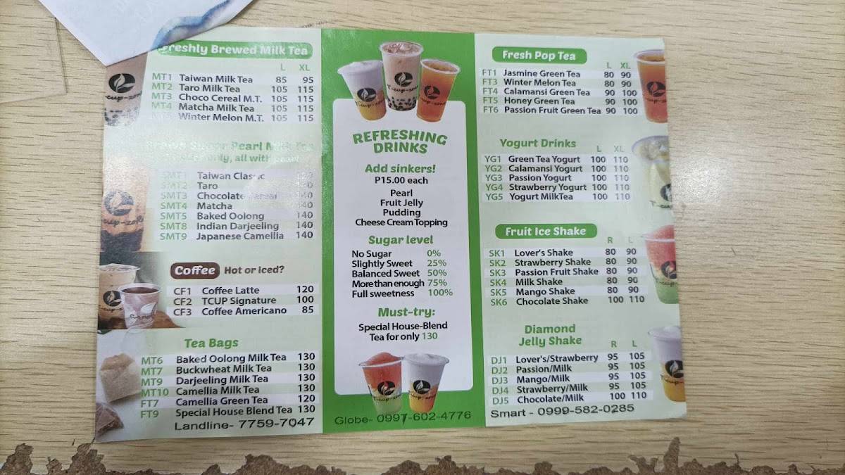 Menu at T-Cup-Zone fast food, Valenzuela, 9 Sampaguita Street Villa ...