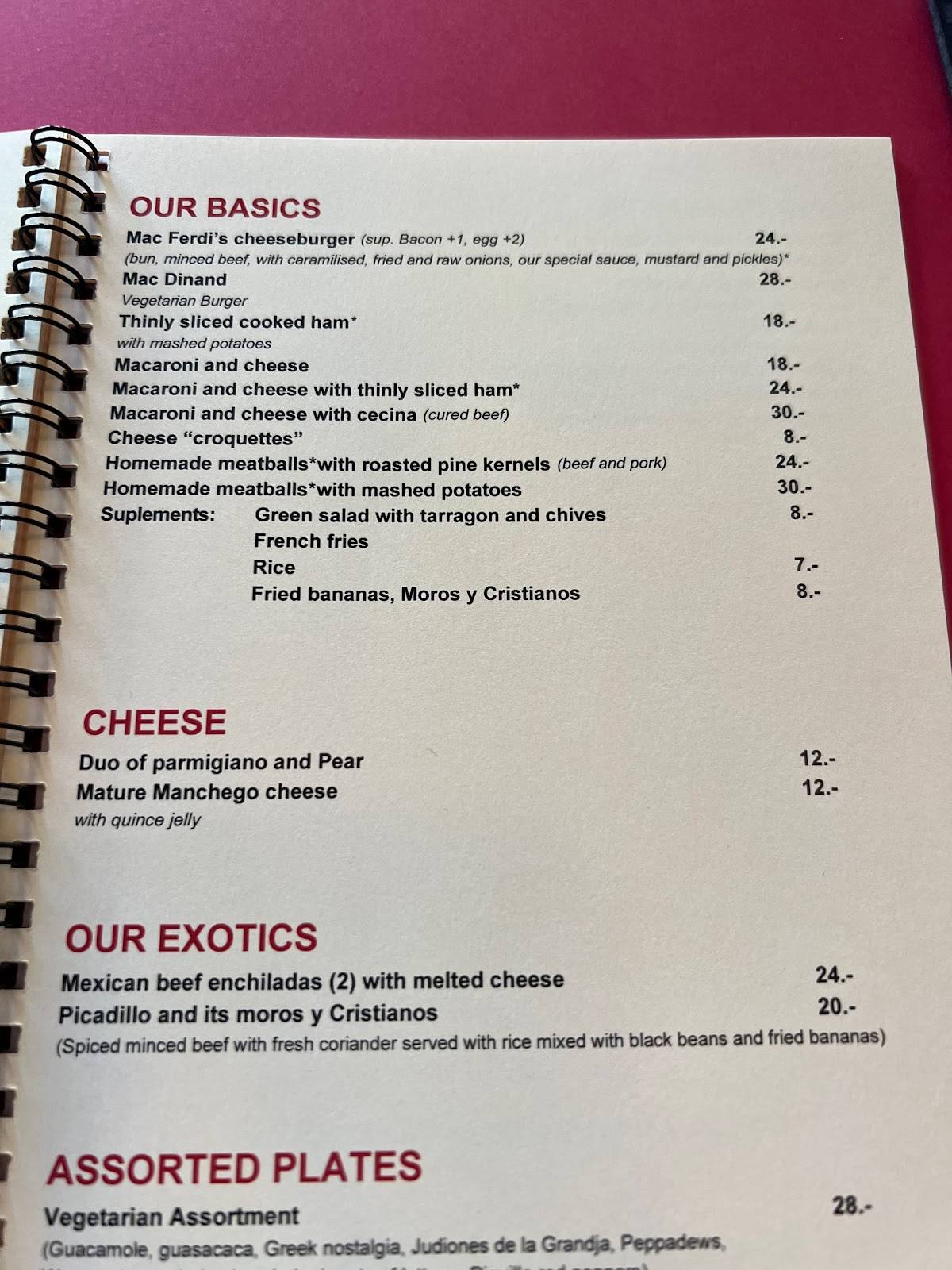 Menu da Ferdi, Ginevra