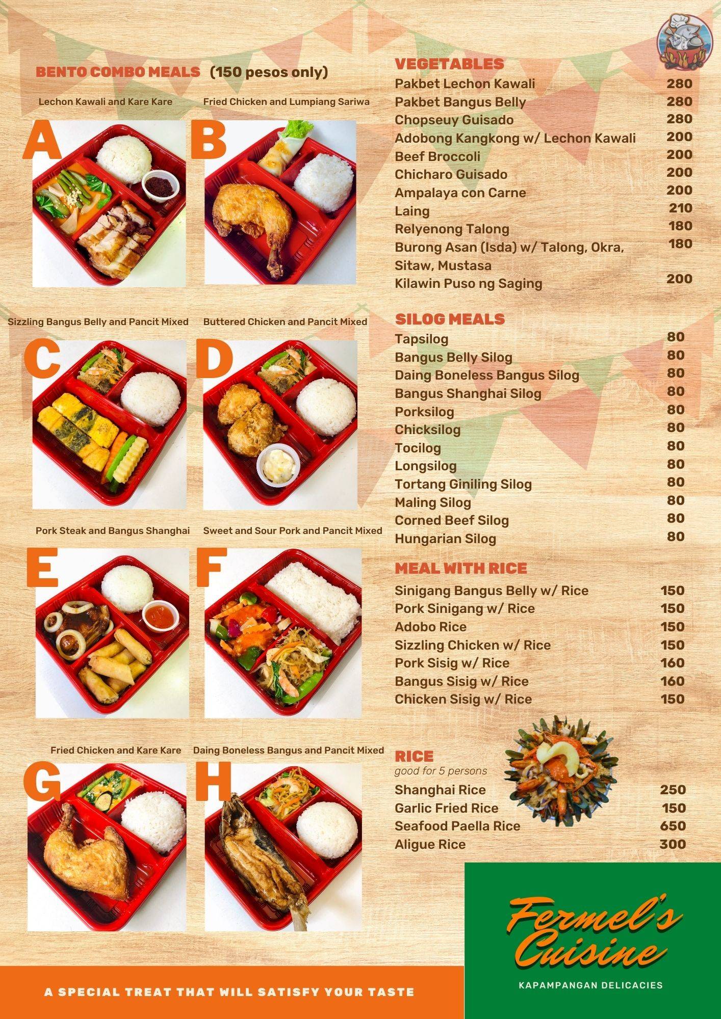 Carta del restaurante Fermel's Cuisine, Ciudad Quezon