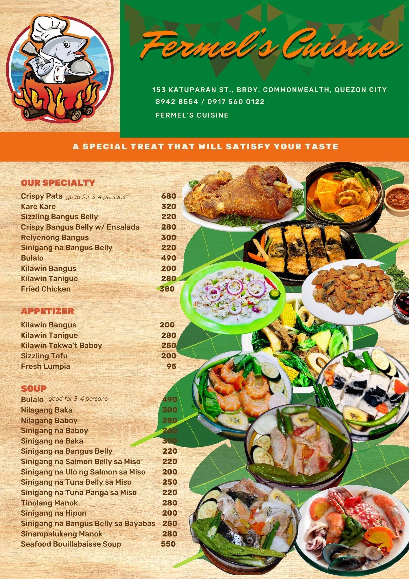 Menu at Fermel's Cuisine Batasan Branch Quezon City restaurant, Quezon City