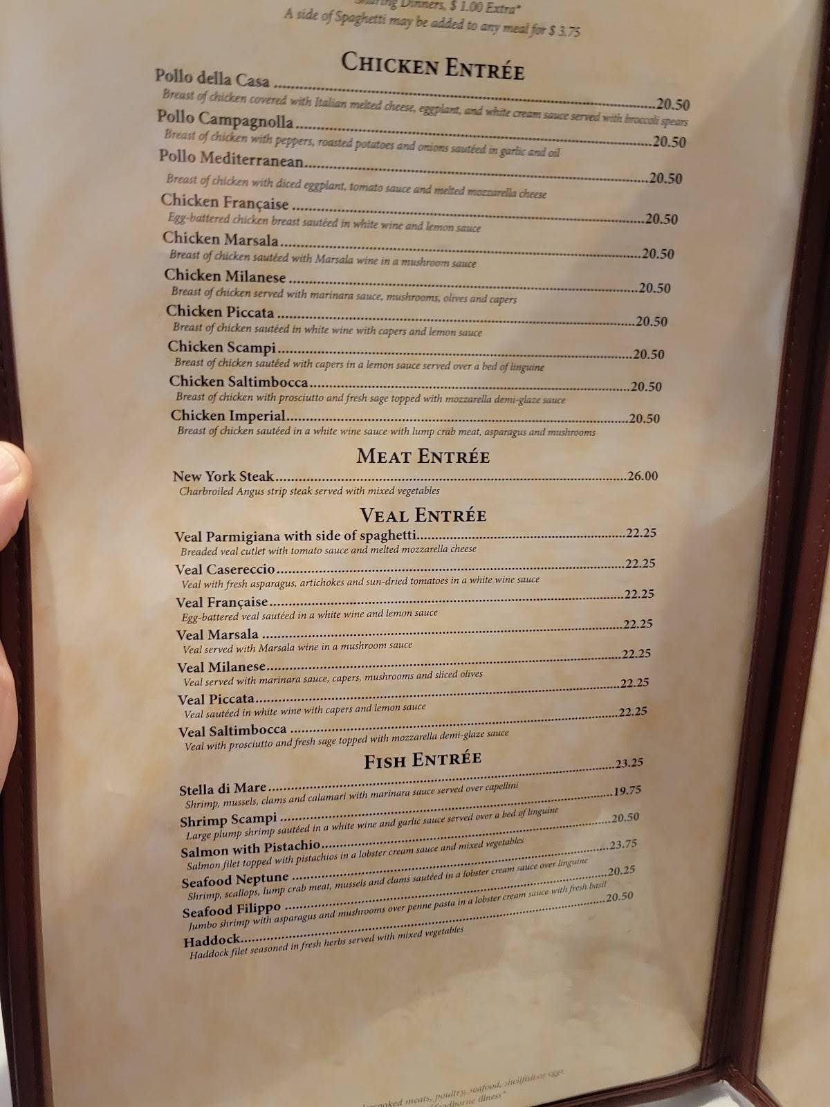 Filippo S Italian Restaurant Menu