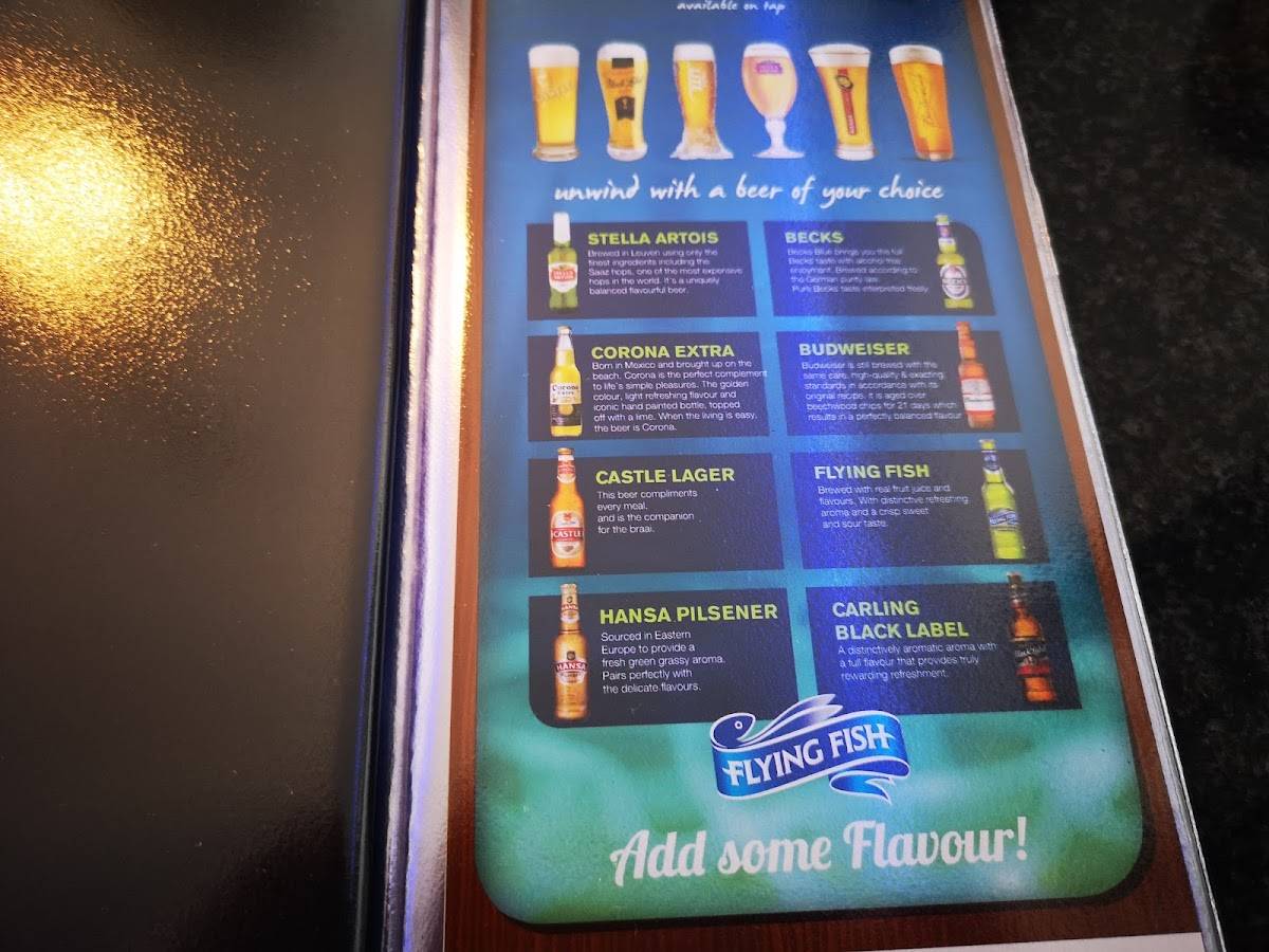Menu at Finnezz Restaurant & Cocktail Cafe, Port Elizabeth, 7 Oakworth Road
