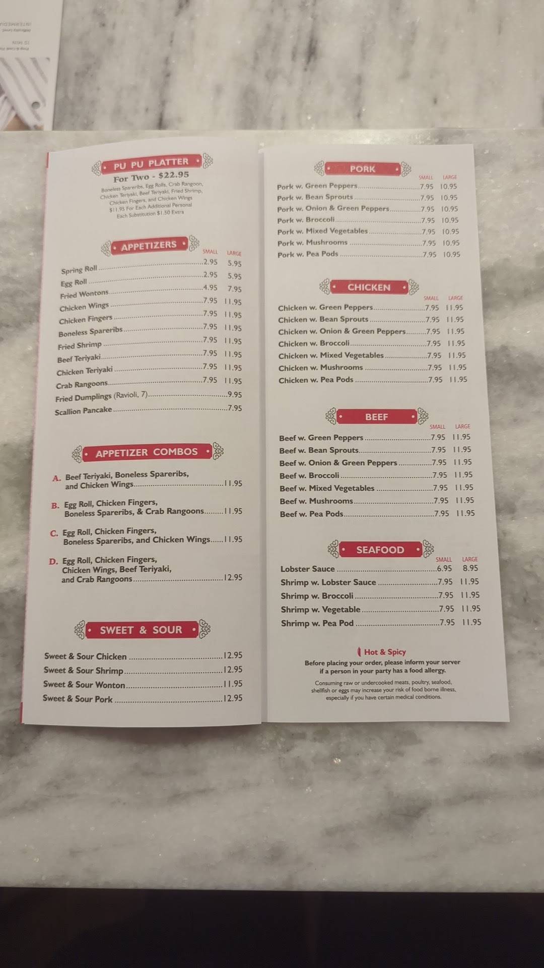 Menu at First Kitchen Chinese Restaurant, Northwood