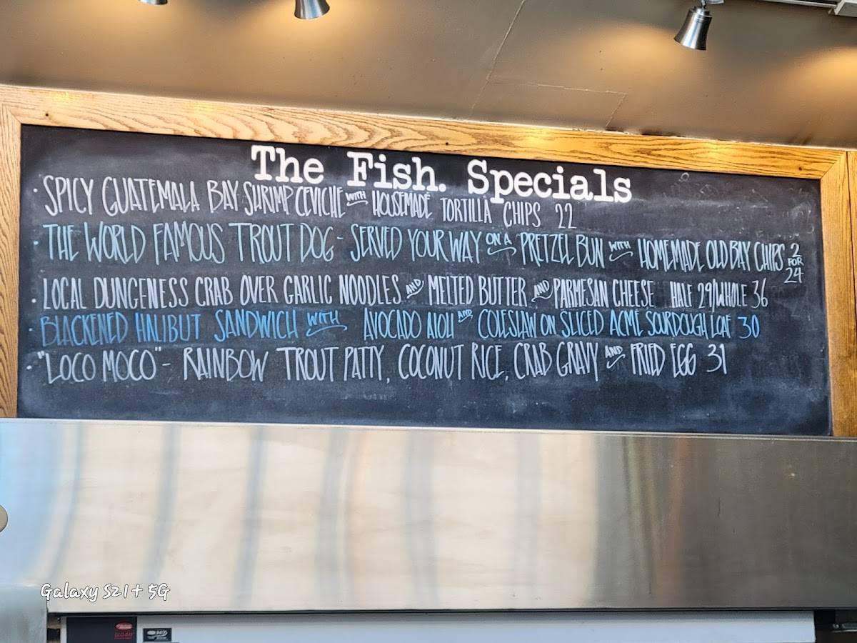 Menu at Fish. restaurant, Sausalito, 350 Harbor Dr