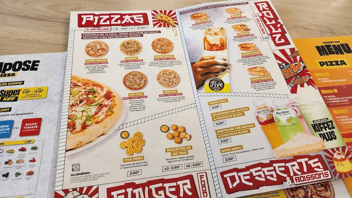 Menu au Five Pizza Original - Le Mans restaurant, Le Mans