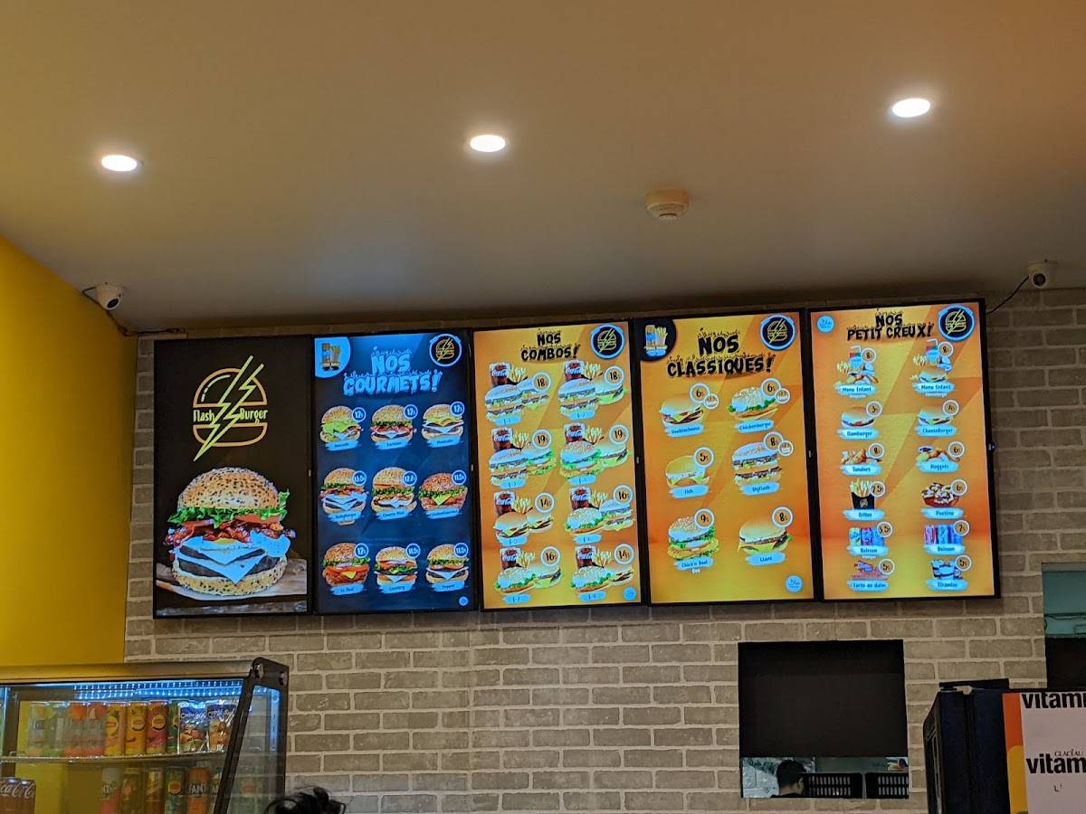 Carta del restaurante Flash Burger, Montréal