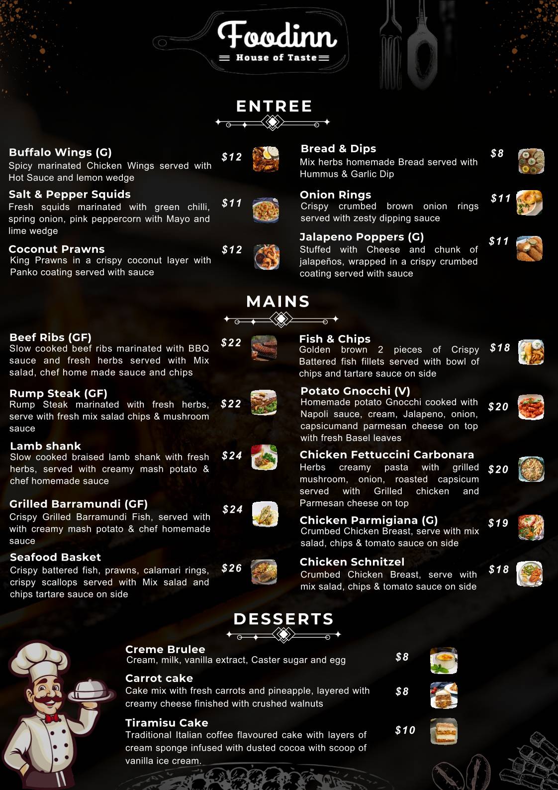 Menu at Food Inn Restaurant, North Fremantle