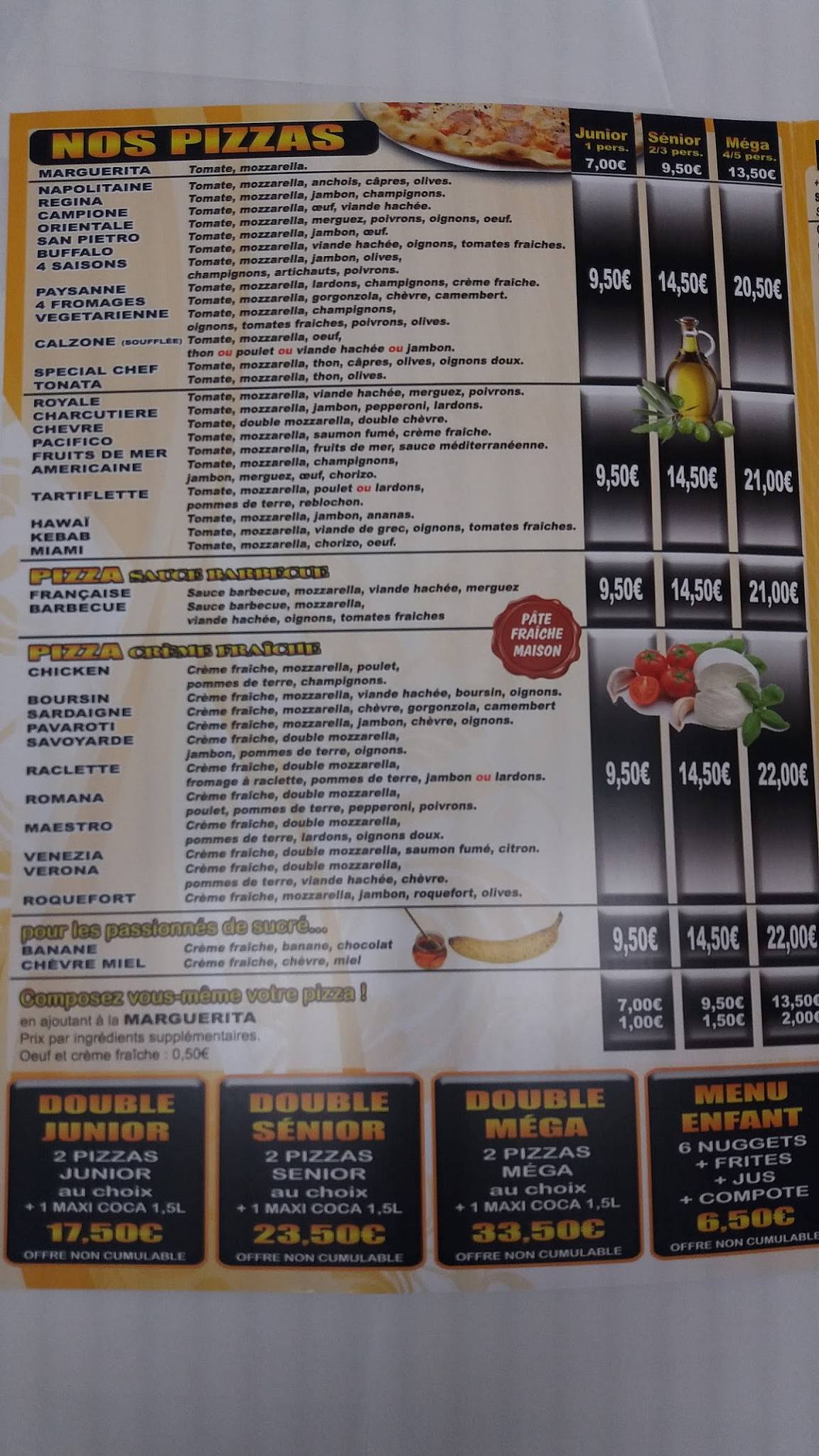 Menu au Food Palace restaurant, Mondeville