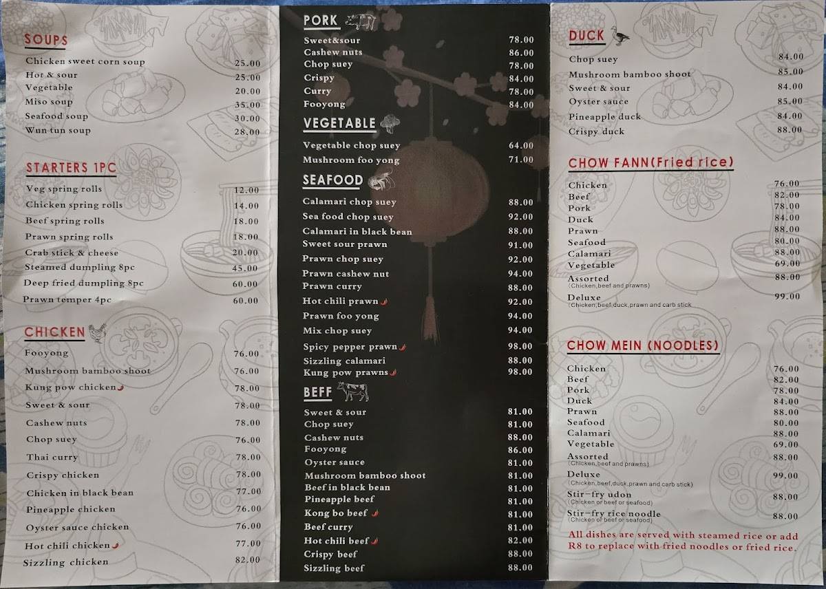 Menu at Fortune Kitchen restaurant, Randburg