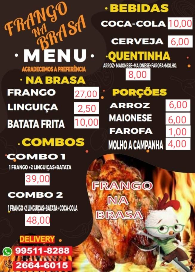 Menu em Frango na Brasa restaurante, Japeri