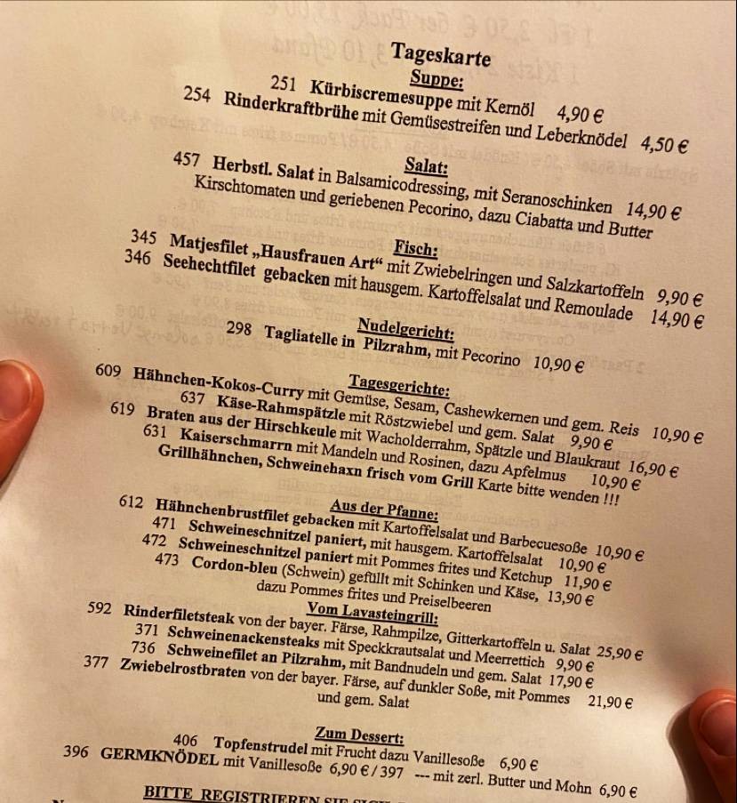 Speisekarte von Franzl's Grill und Weinstube cafe, Bodenmais