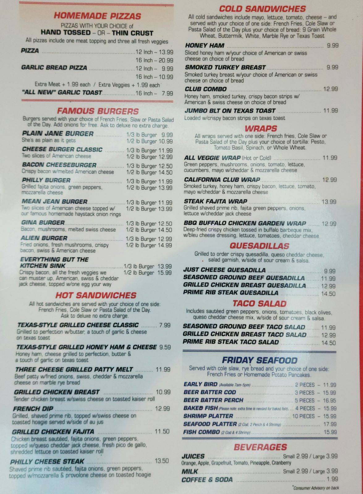 Menu at Fuzzy's Southside Pub & Grill, Waukesha