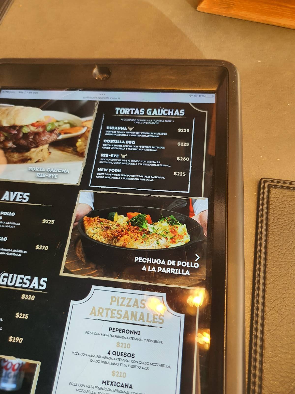 Menu at GRILL'S FUSIÓN PARRILLA, Tijuana