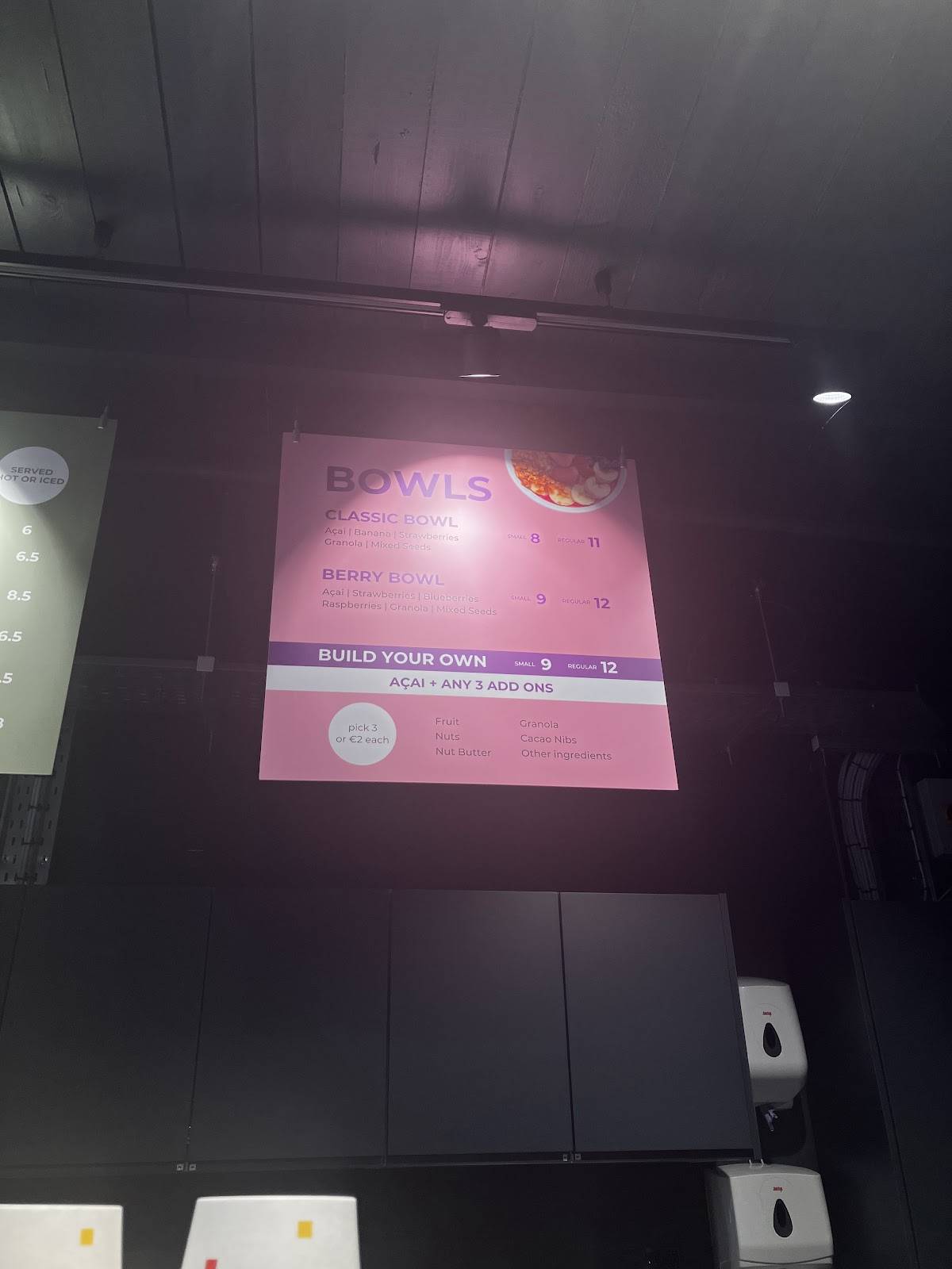 Menu at GUJI Coffee Bar, Paul Street, Cork