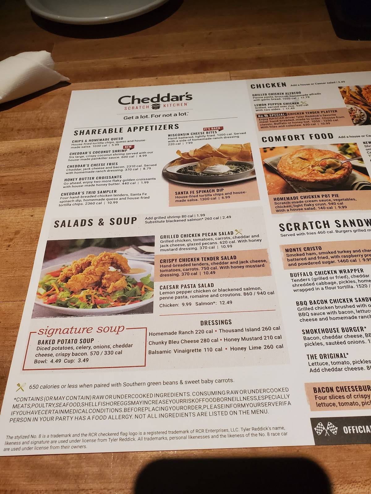 Menu at Cheddar's Scratch Kitchen restaurant, Gainesville