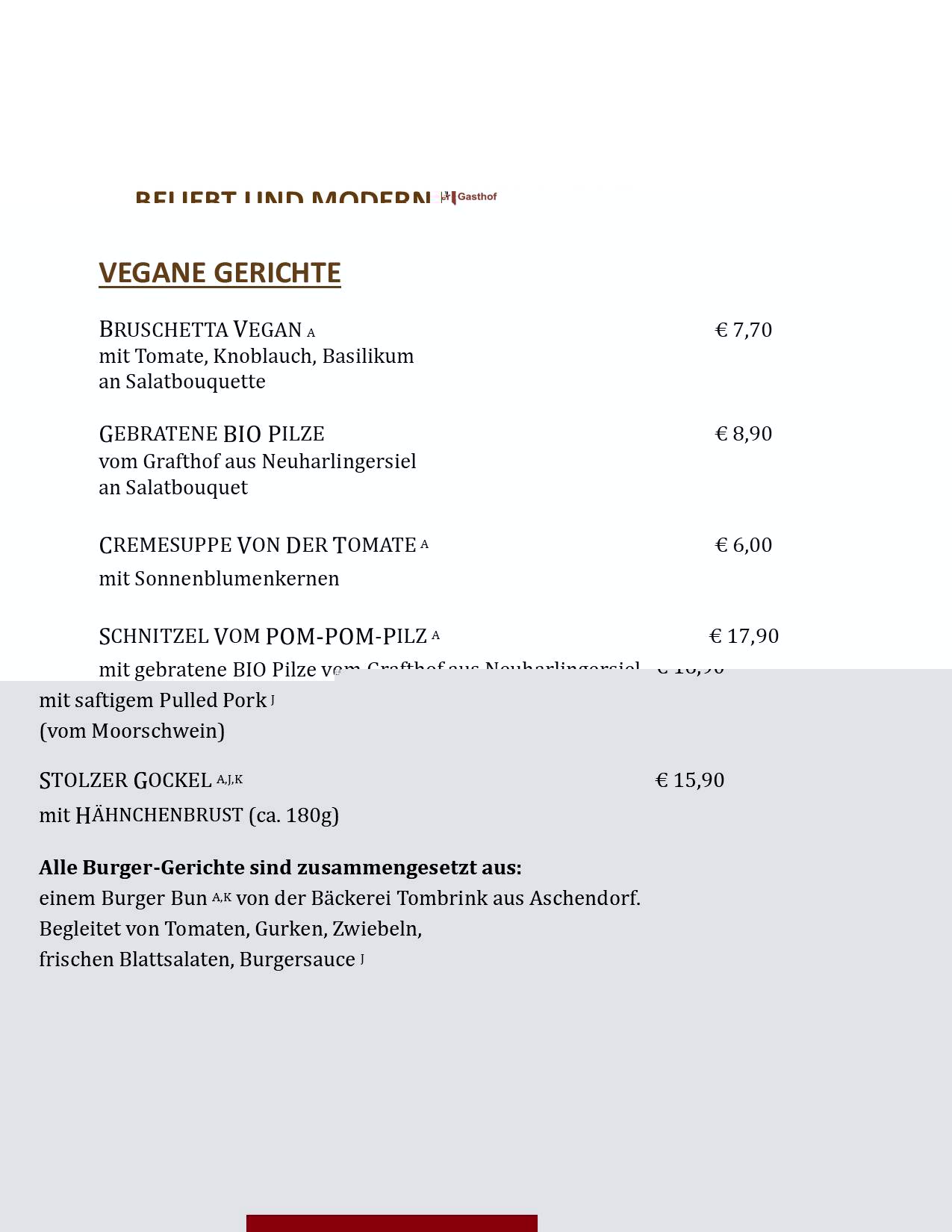 Speisekarte von Gasthof Tepe restaurant, Papenburg, Emdener Str. 48