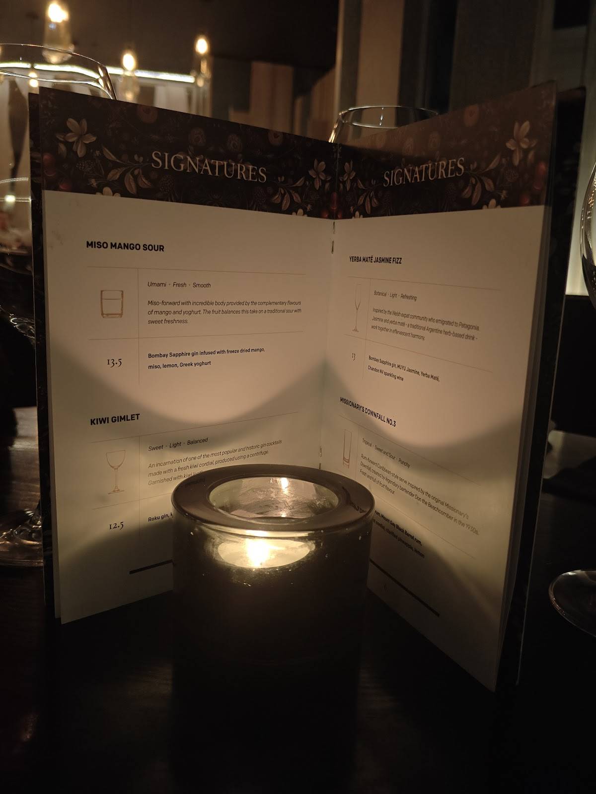 Menu at Gaucho Edinburgh steakhouse, Edinburgh