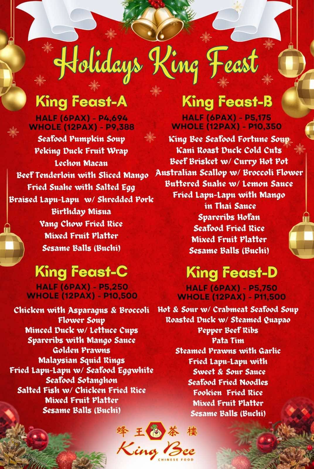 Menu at King Bee Food Corporation restaurant, General Trias, Antero ...