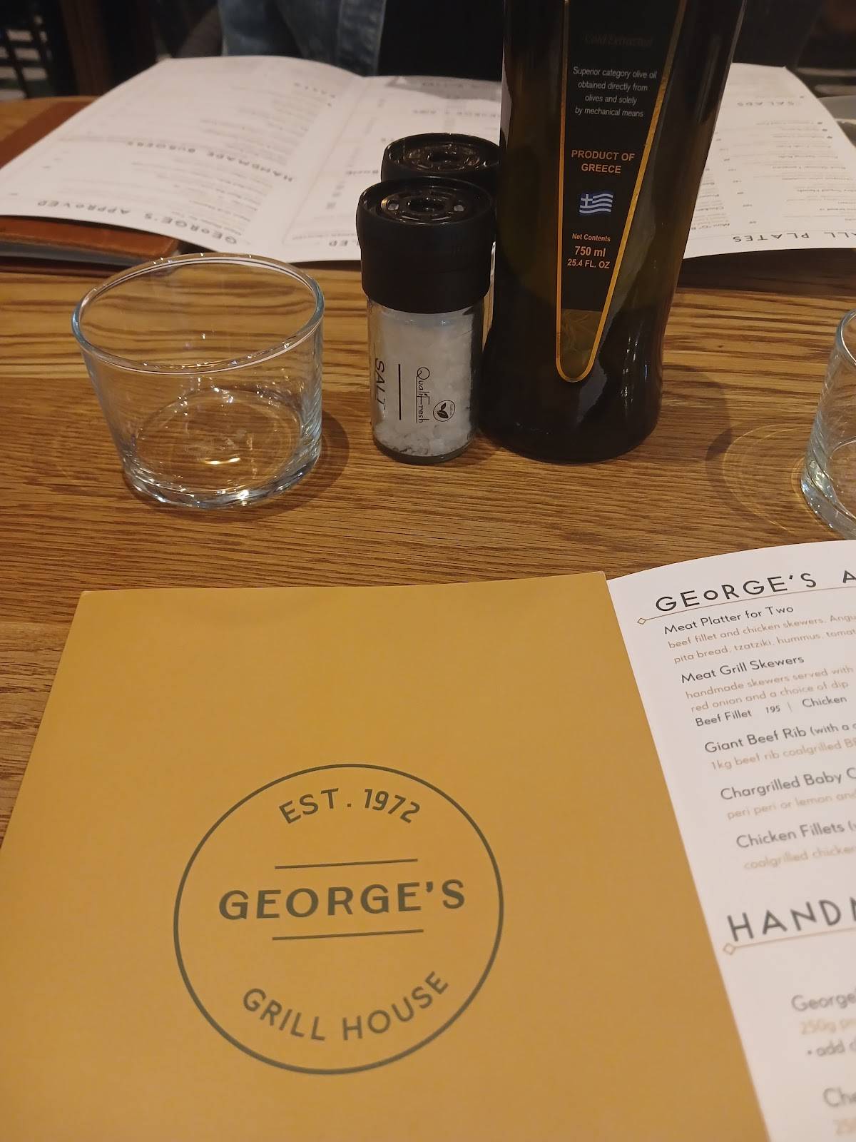 Menu at George's Grill House Hyde Park Corner restaurant, Sandton