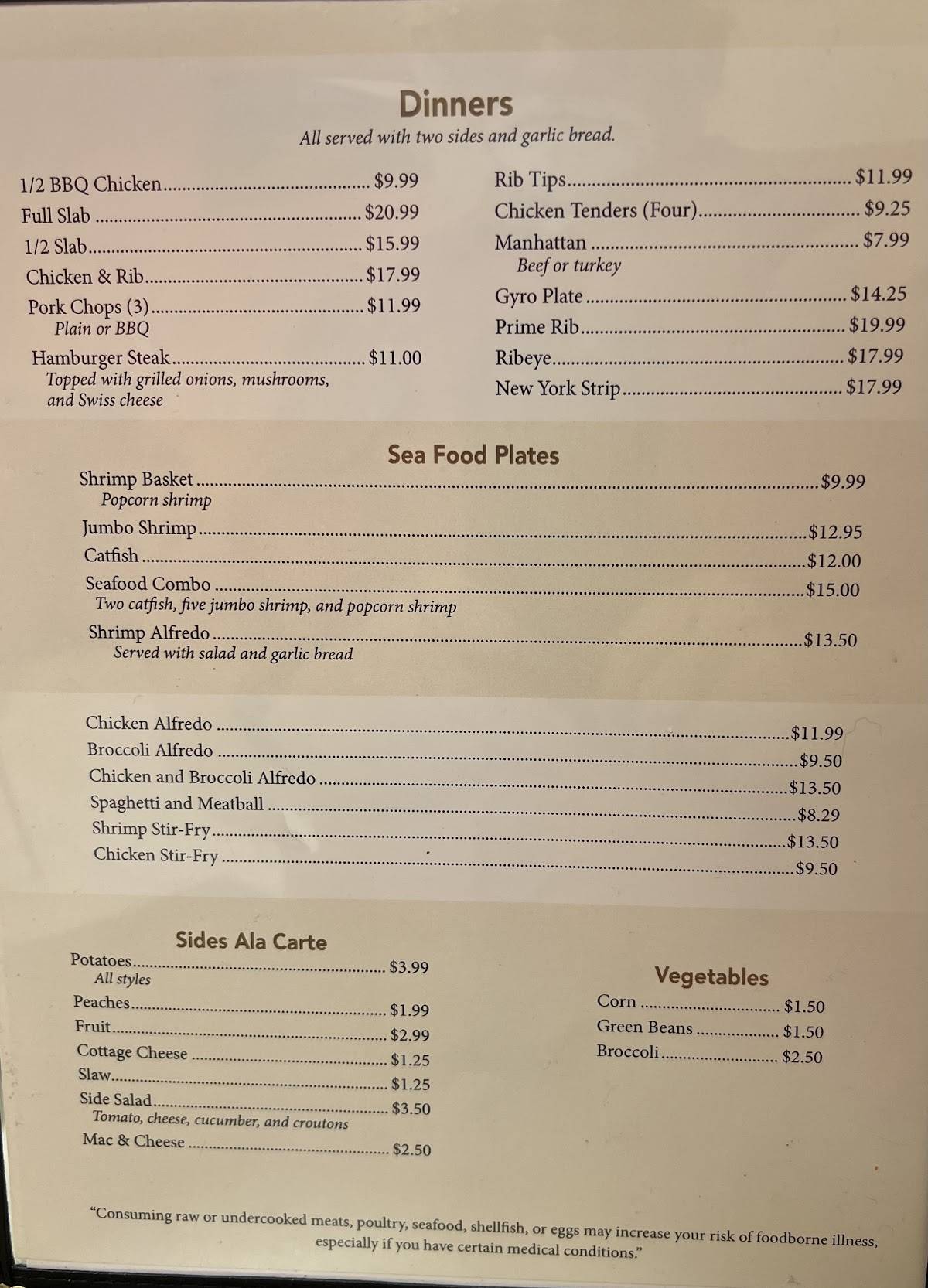 Menu at Georgie's Cafe and Family Restaurant, Marion
