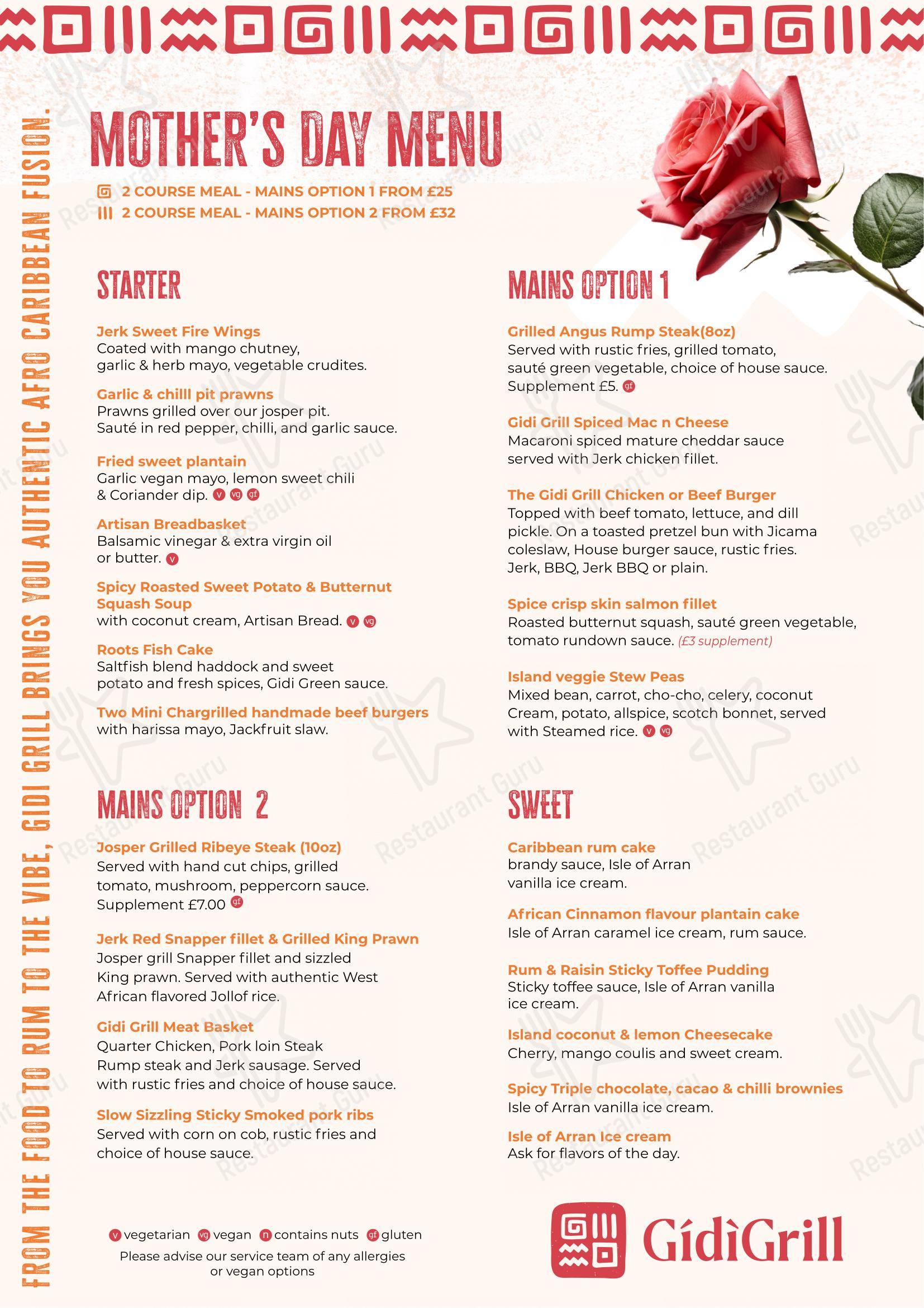 Menu at Gidi Grill, Dundee BBQ, Dundee