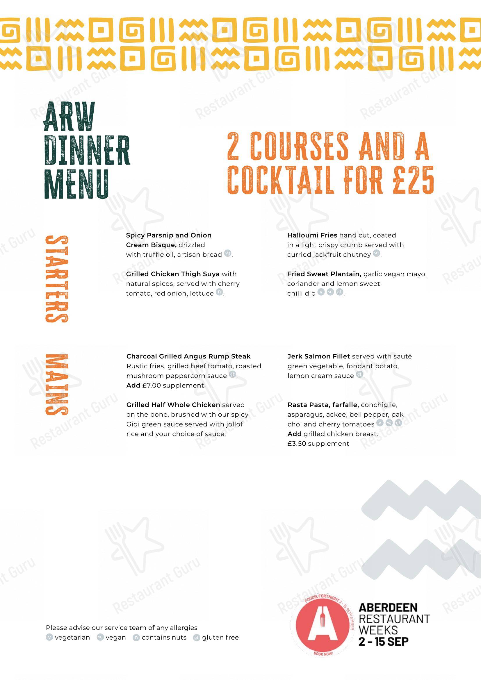 Menu at Gidi Grill, Dundee BBQ, Dundee