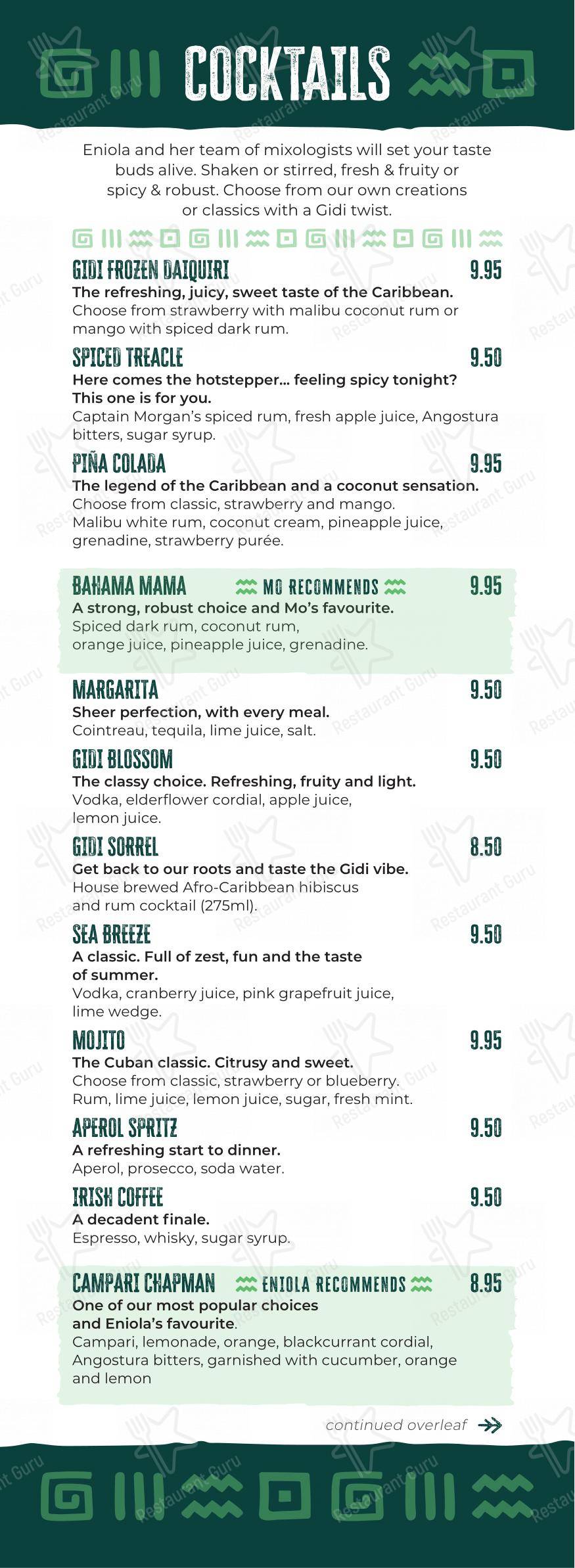 Menu at Gidi Grill, Dundee BBQ, Dundee