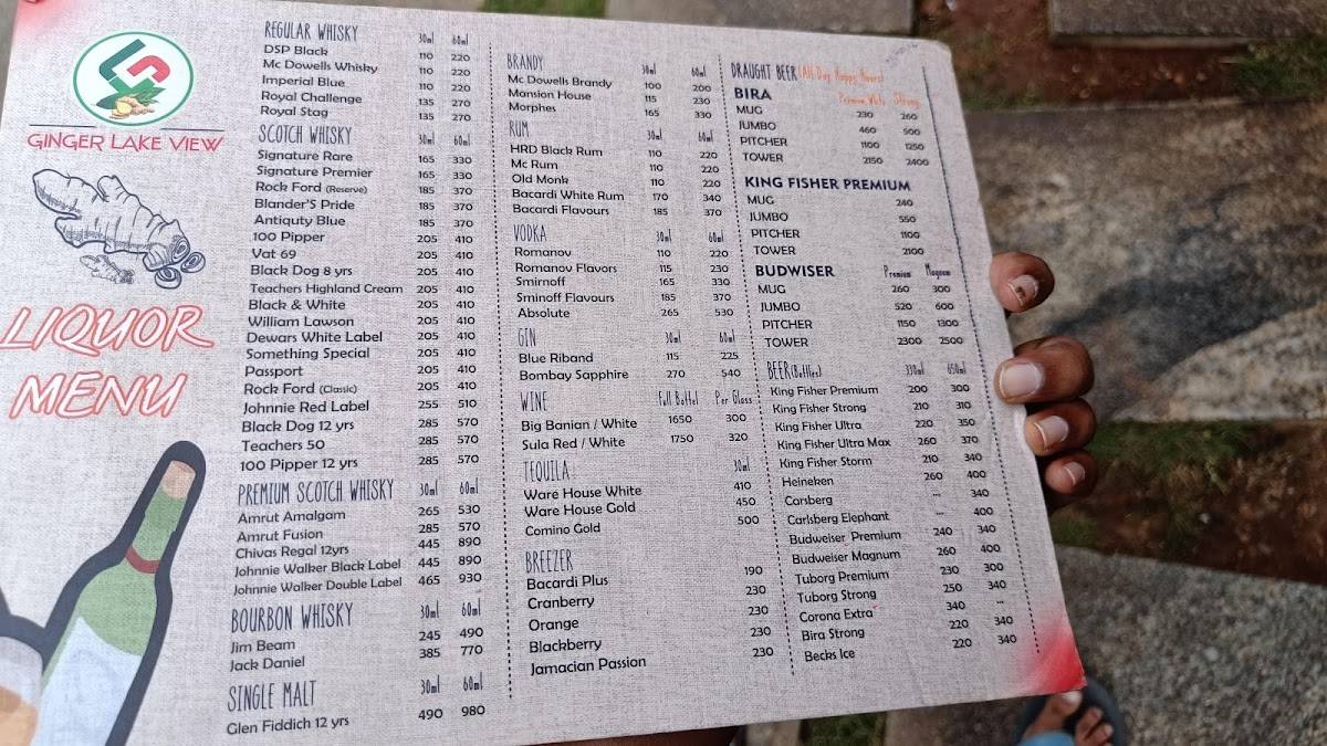 Menu at Ginger Lake View, Bengaluru, 39