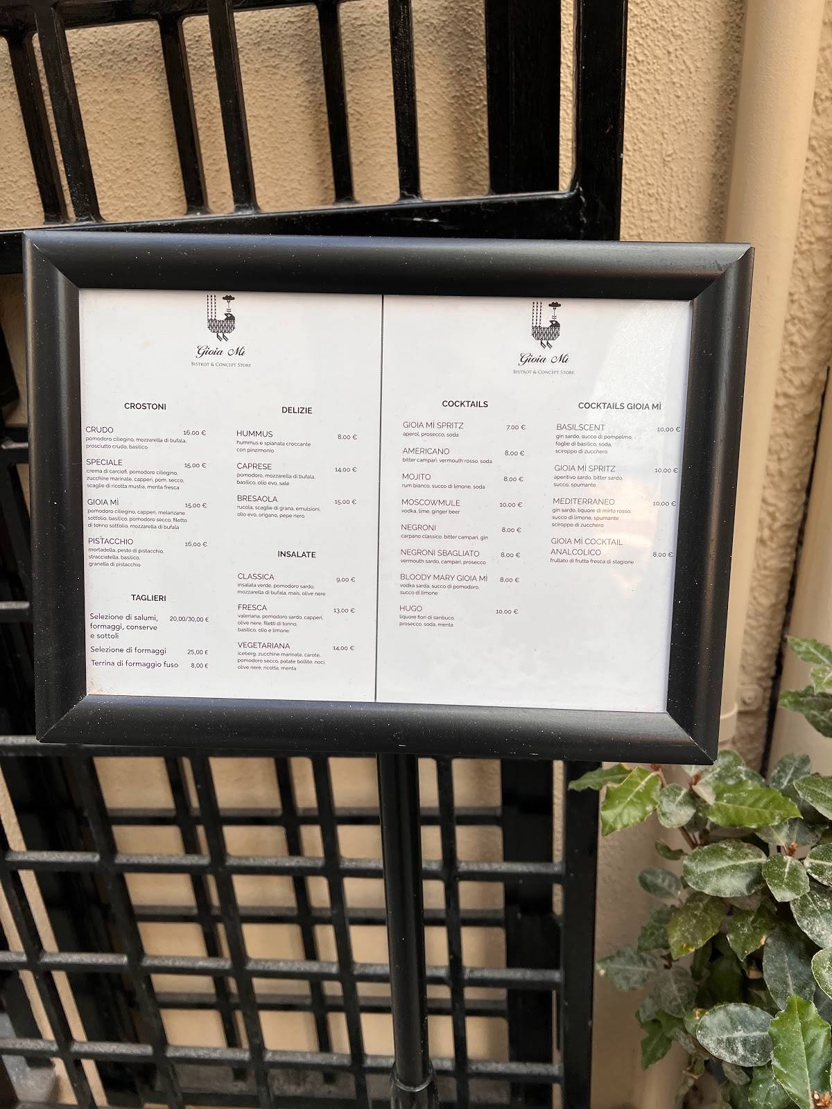 Menu da Gioia Mì pub & bar, Alghero