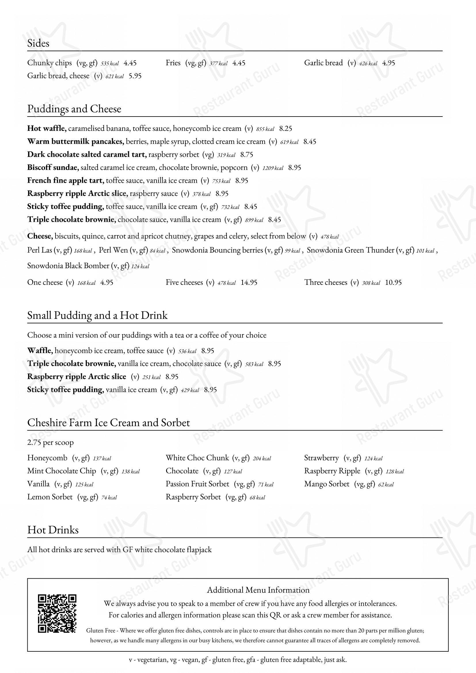 Menu at Glasfryn pub & bar, Mold