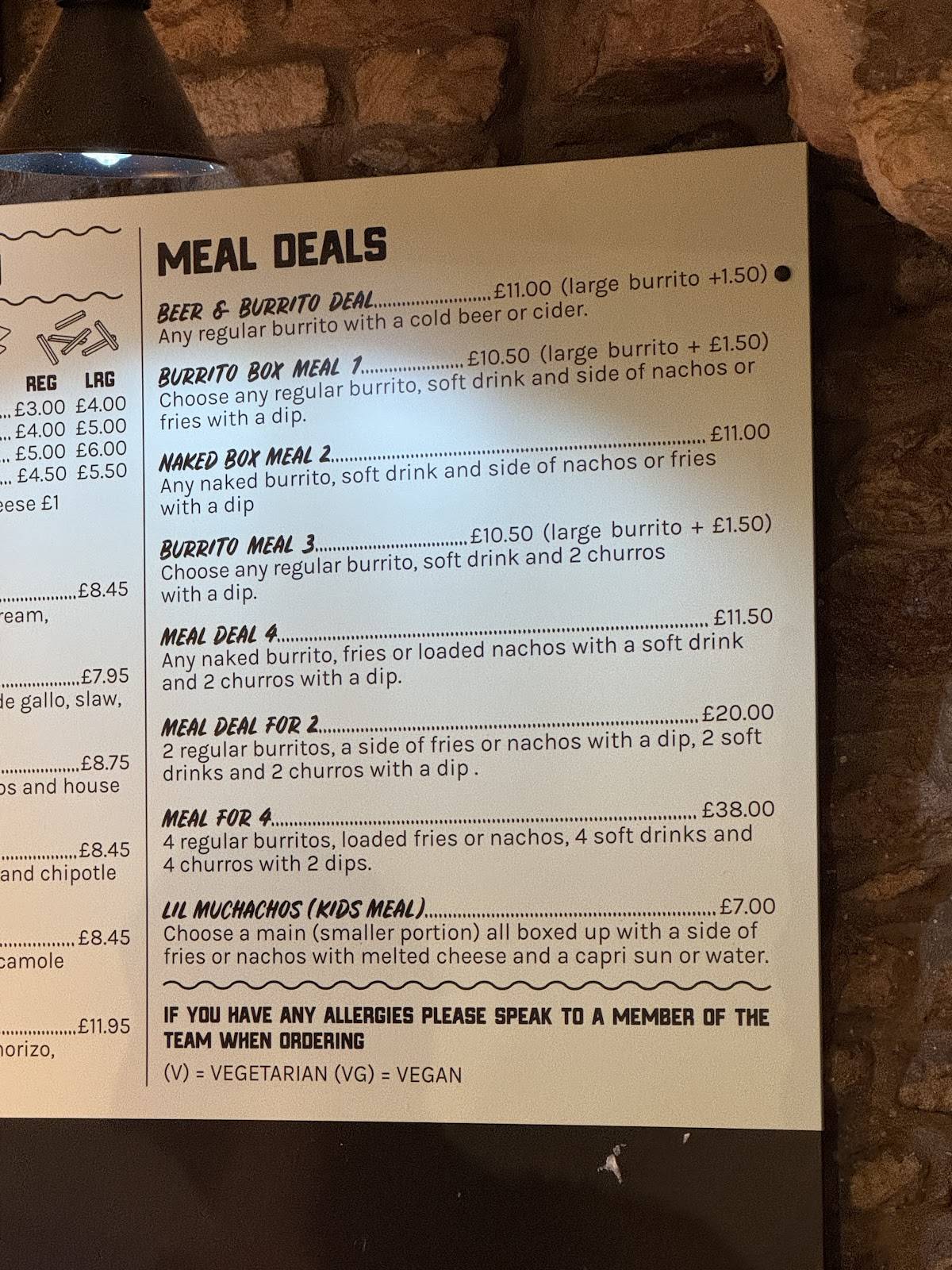 Carta del restaurante Go Burrito, Lancaster, 6 Lower Church Street