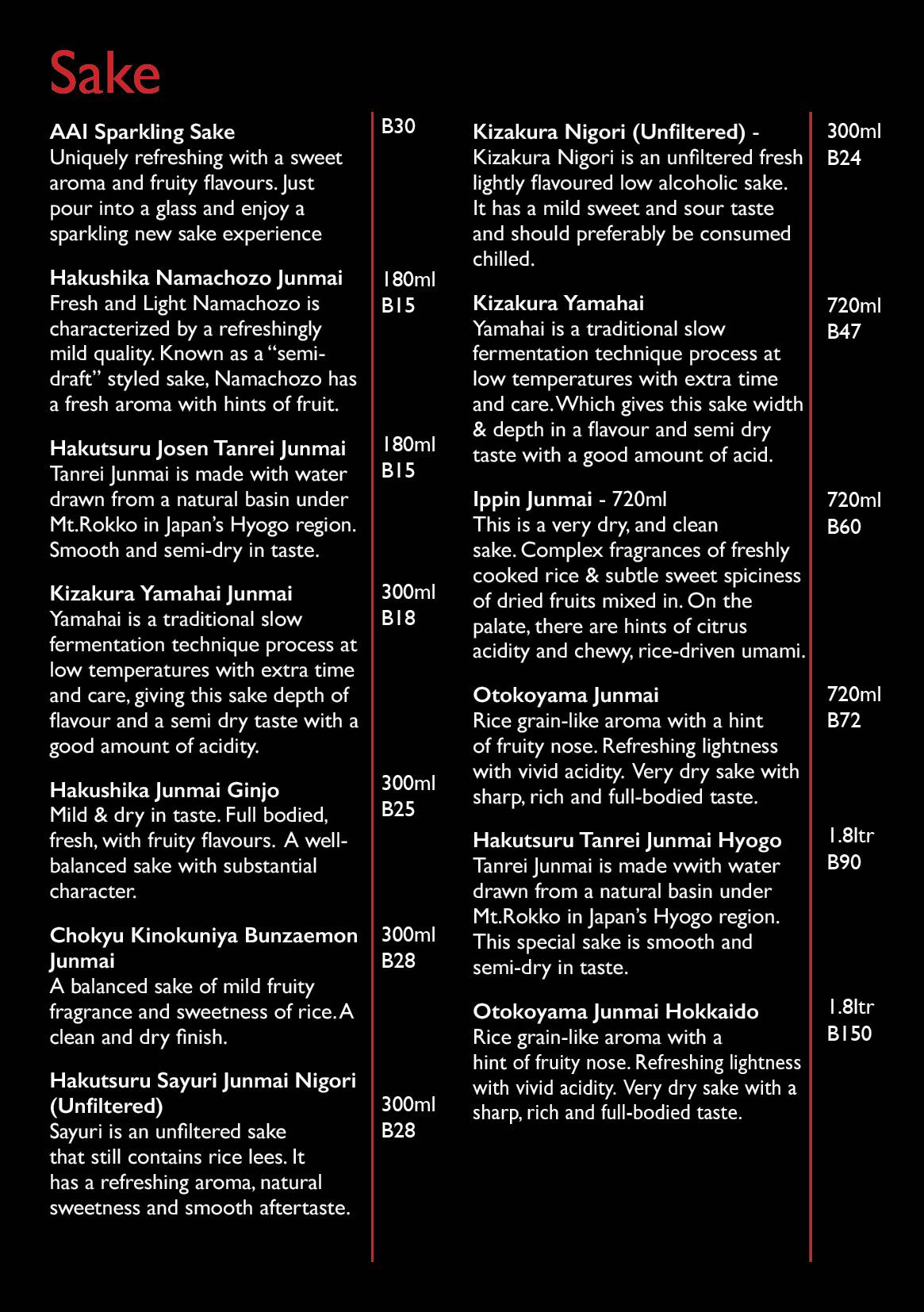 Menu at Go Sushi X restaurant, Darwin City