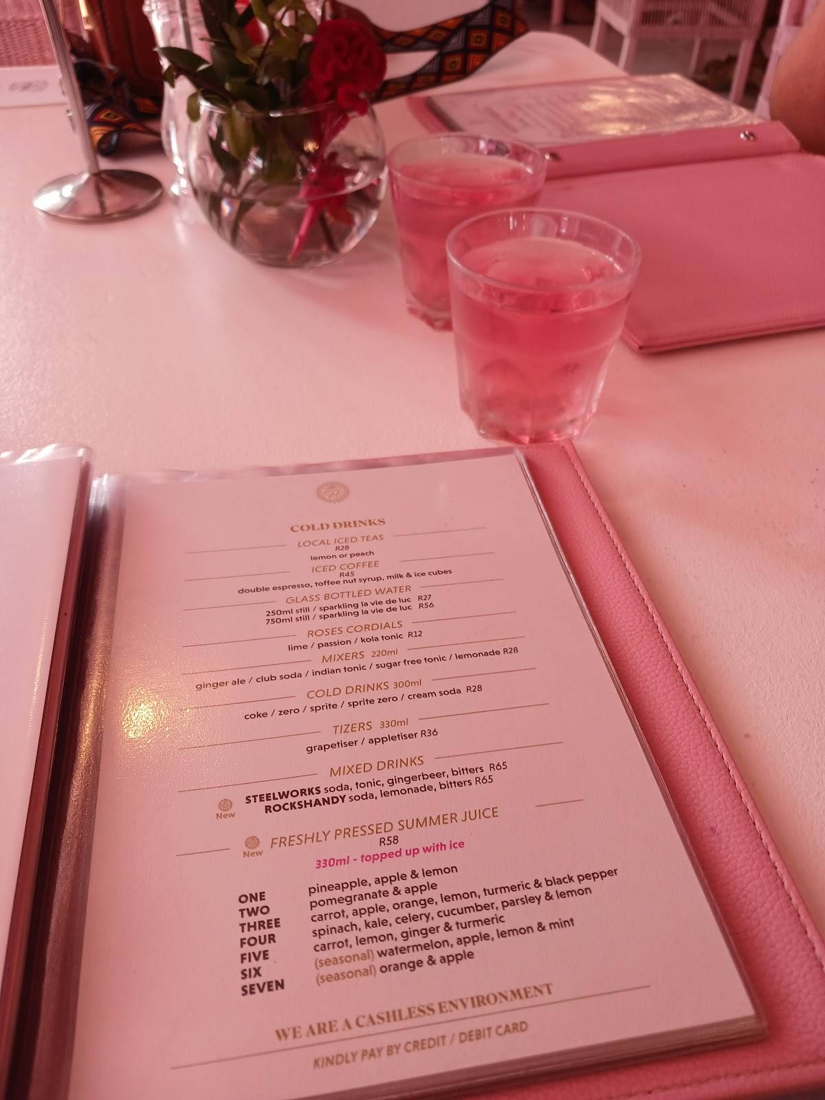 Menu at Goddess Cafe Waterkloof, Pretoria