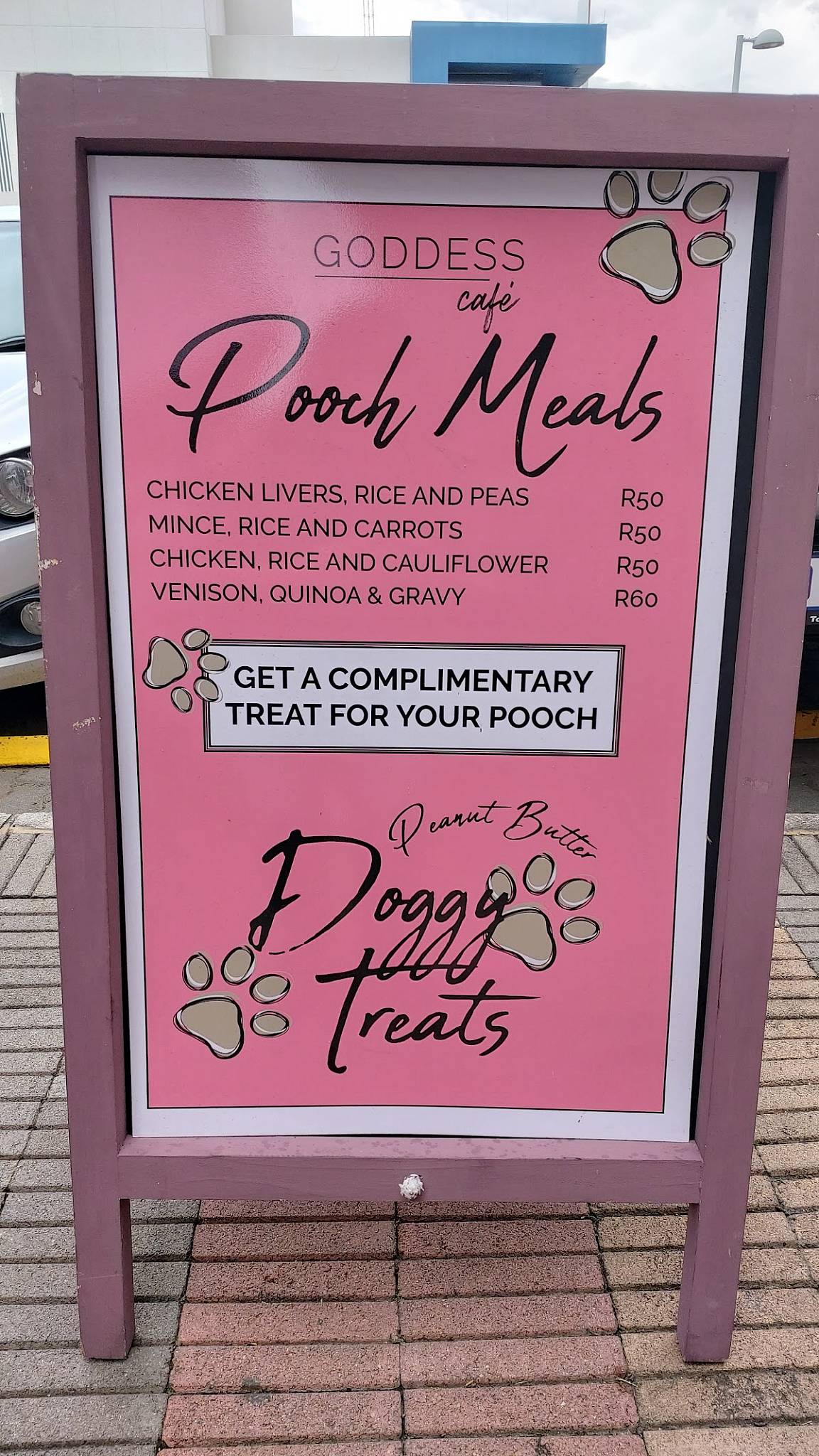 Menu at Goddess Cafe Waterkloof, Pretoria