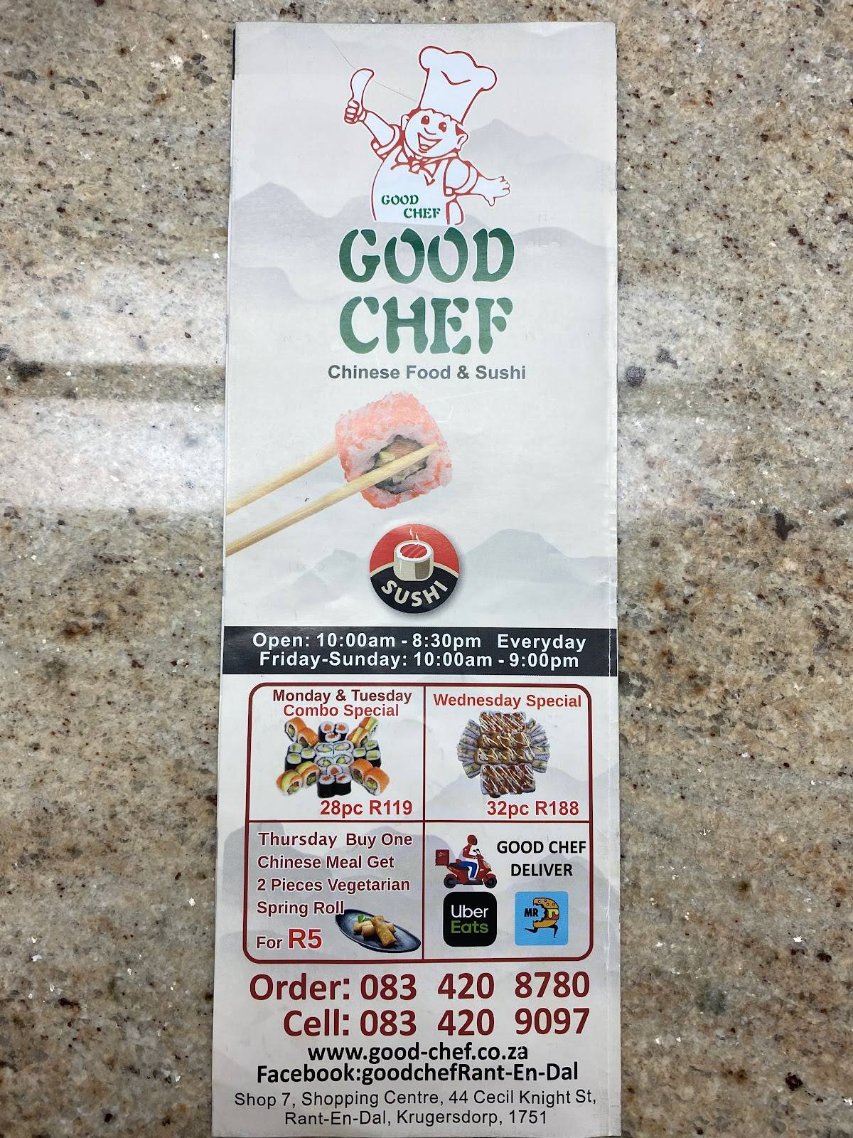 Menu at Good Chef Chinese Food & Sushi restaurant, Krugersdorp