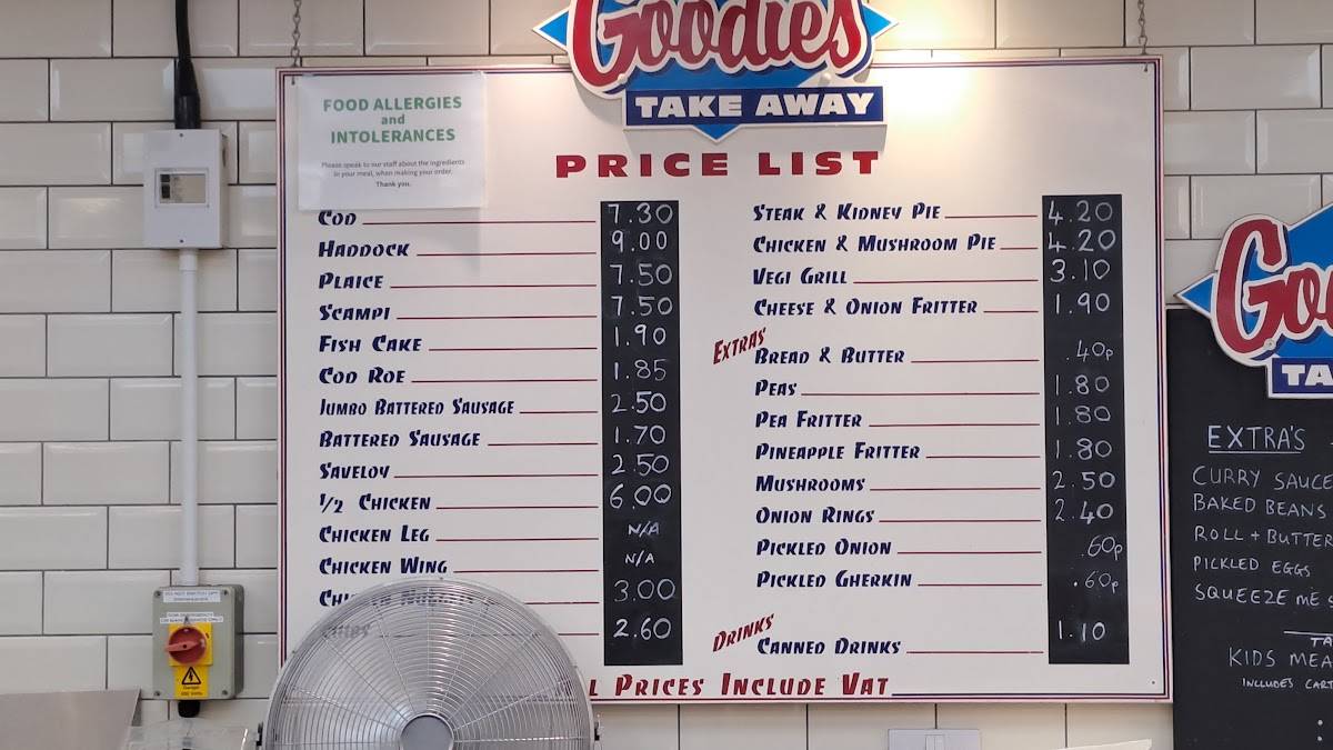 Menu at Goodies Fish And Chips restaurant, Southampton, Ringwood Rd