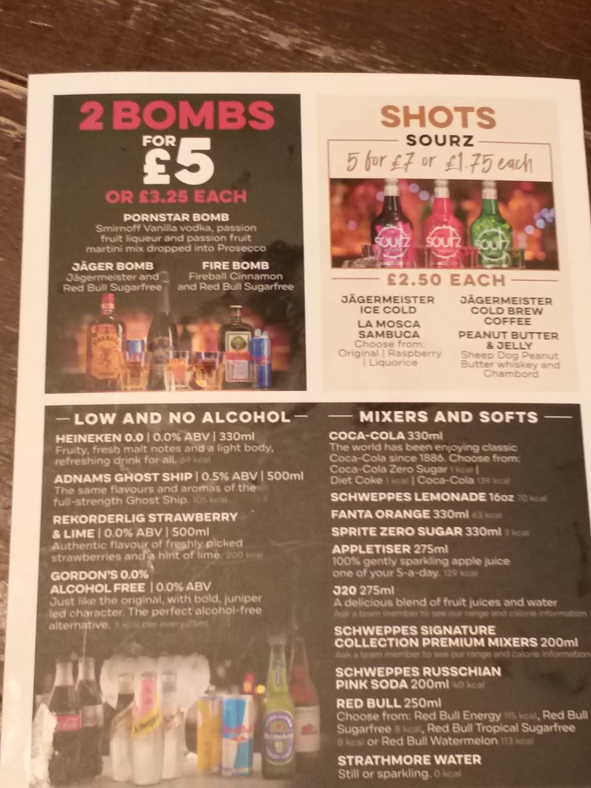 Menu at Goose Gravesend pub & bar, Gravesend