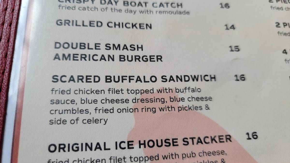 Menu at Gordonsville Ice House restaurant, Gordonsville