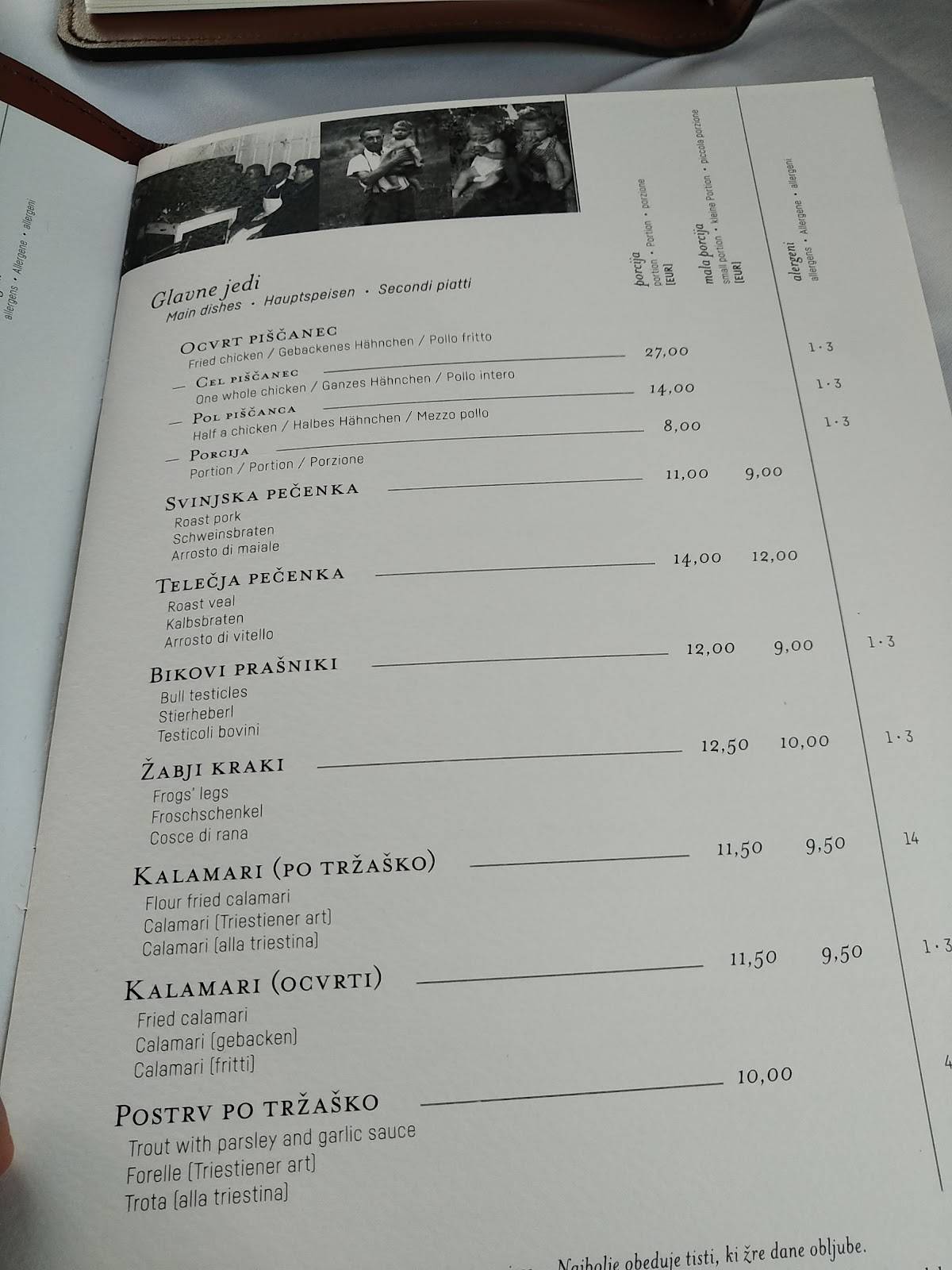 Menu da "Gostilna Grad" - gostilna Jože Grad s.p. ristorante, Lubiana